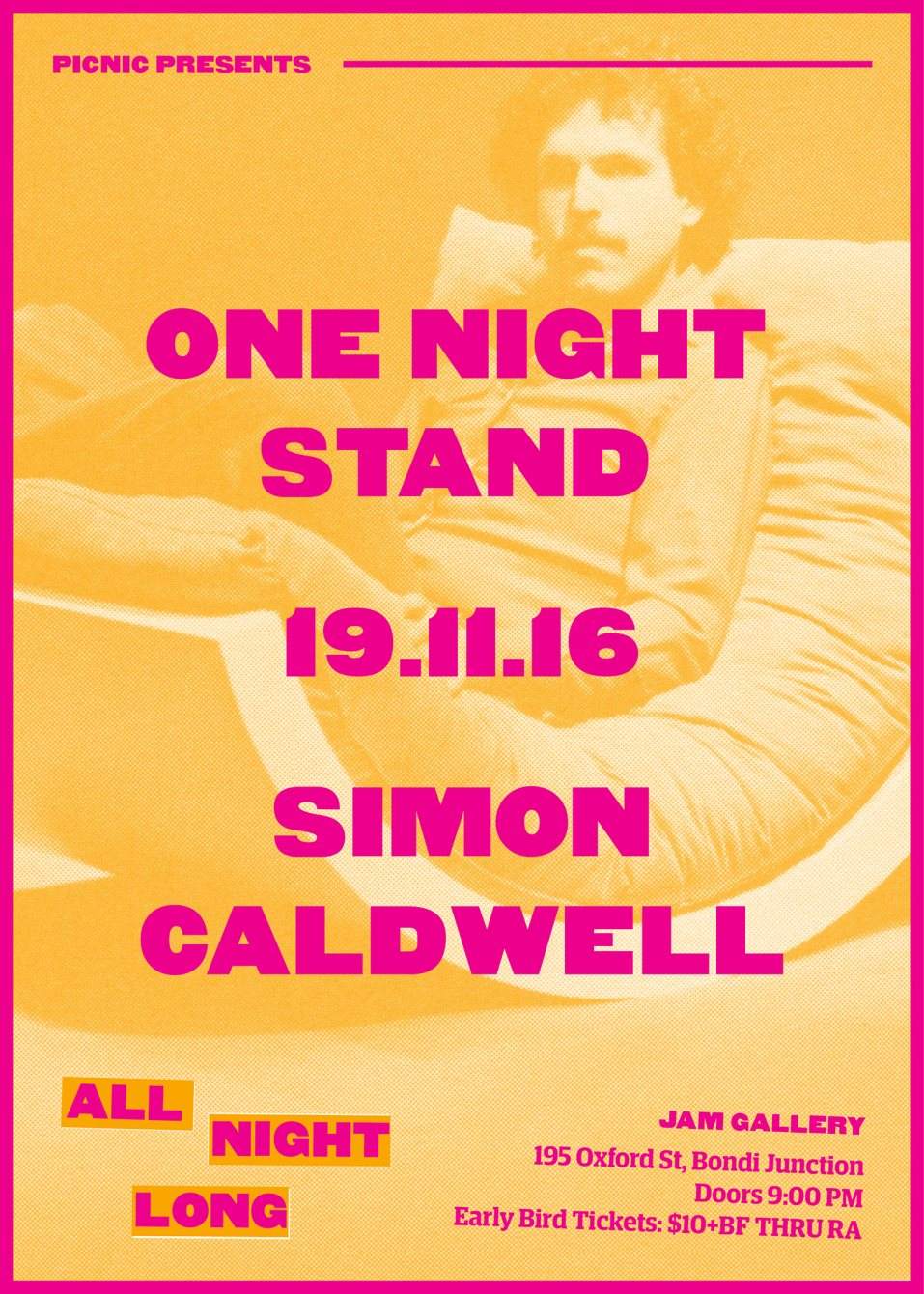 Picnic presents One Night Stand with Simon Caldwell bei JAM Gallery, Sydney