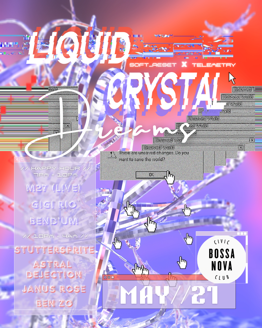Liquid Crystal Dreams: SOFT_RESET x Telemetry at Bossa Nova Civic Club, New York City