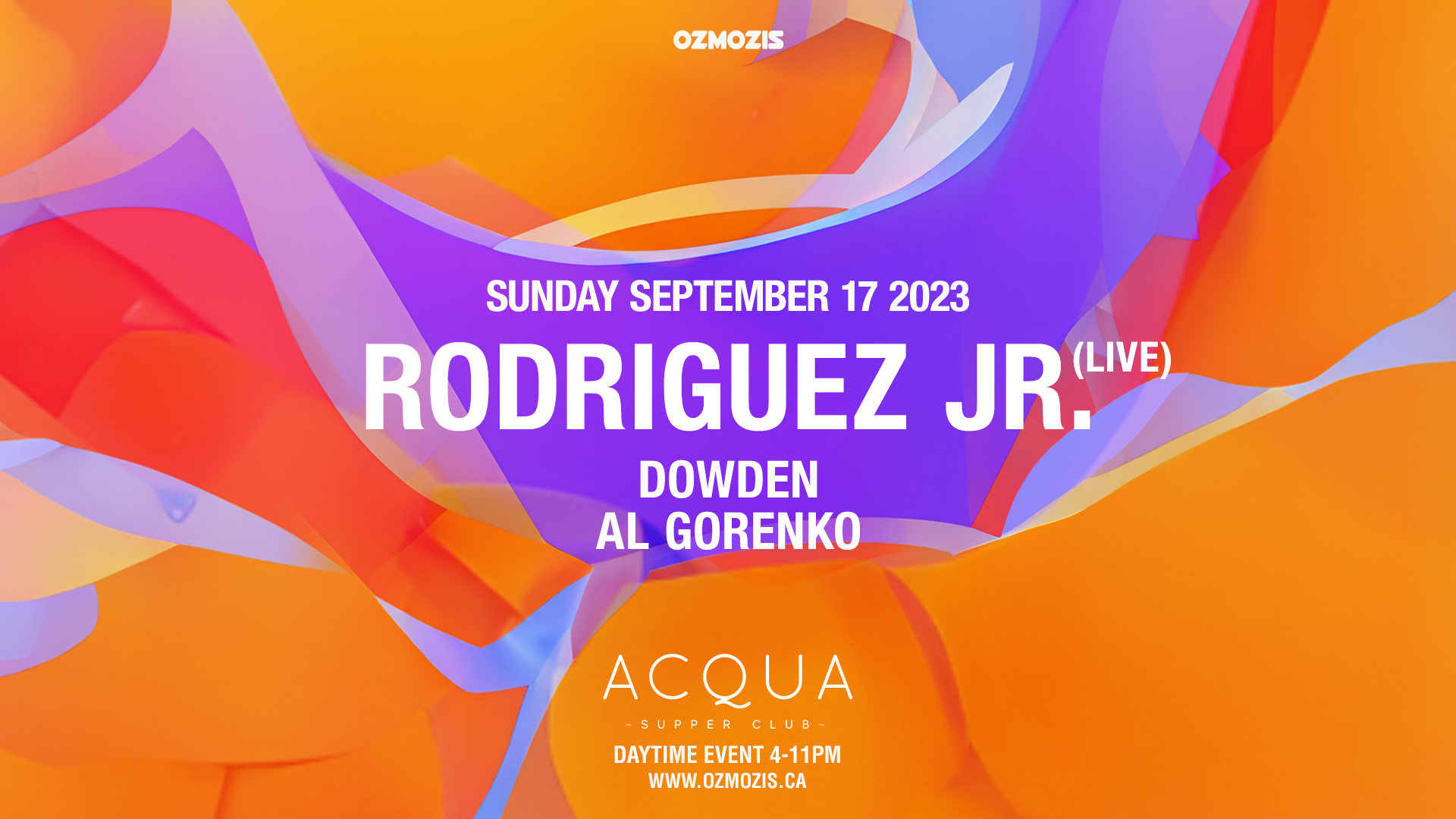 Ozmozis presents Rodriguez Jr. (Live) Album Tour at Acqua Supper Club ...