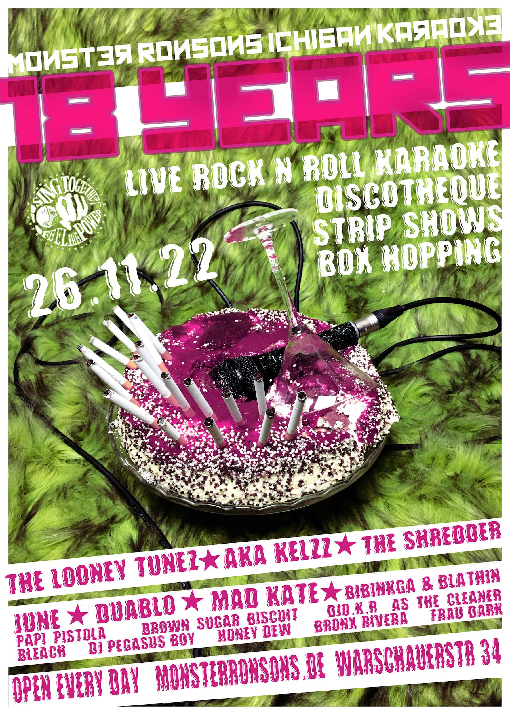 18 YEARS at Monster Ronson's Ichiban Karaoke, Berlin