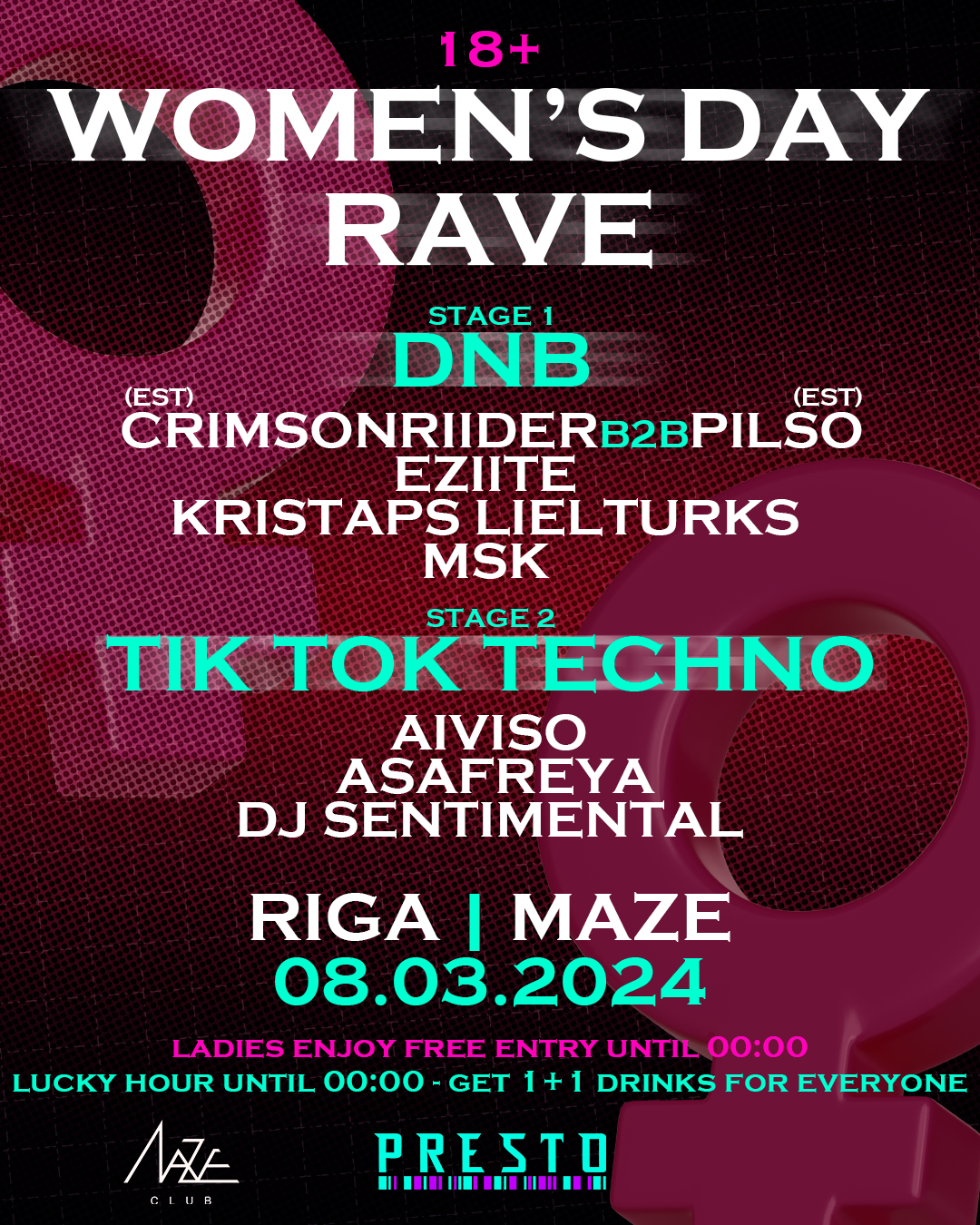 WOMEN'S DAY RAVE en Maze, Riga