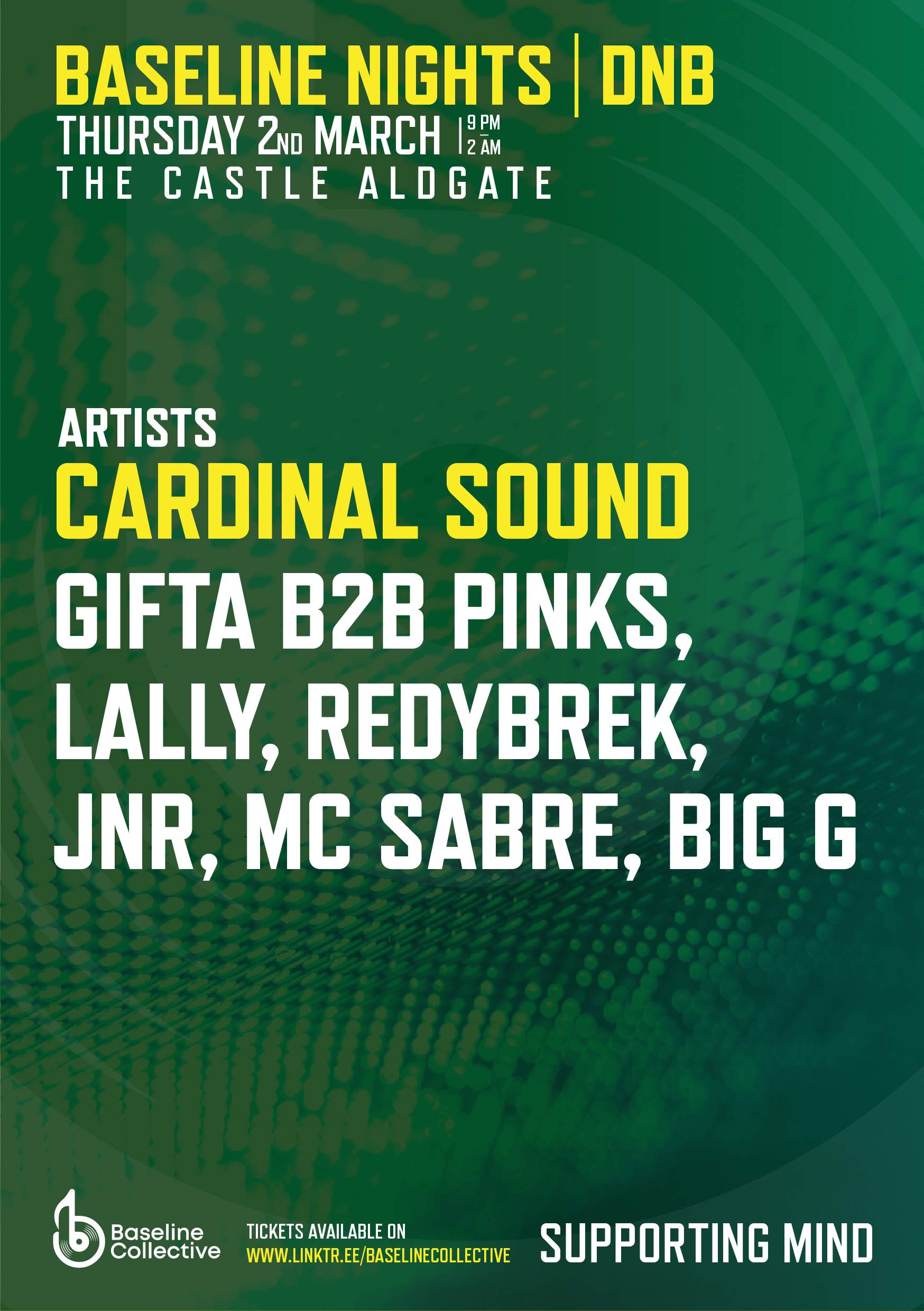 Baseline Nights // DnB: Cardinal Sound, Gifta b2b Pinks, Lally ...