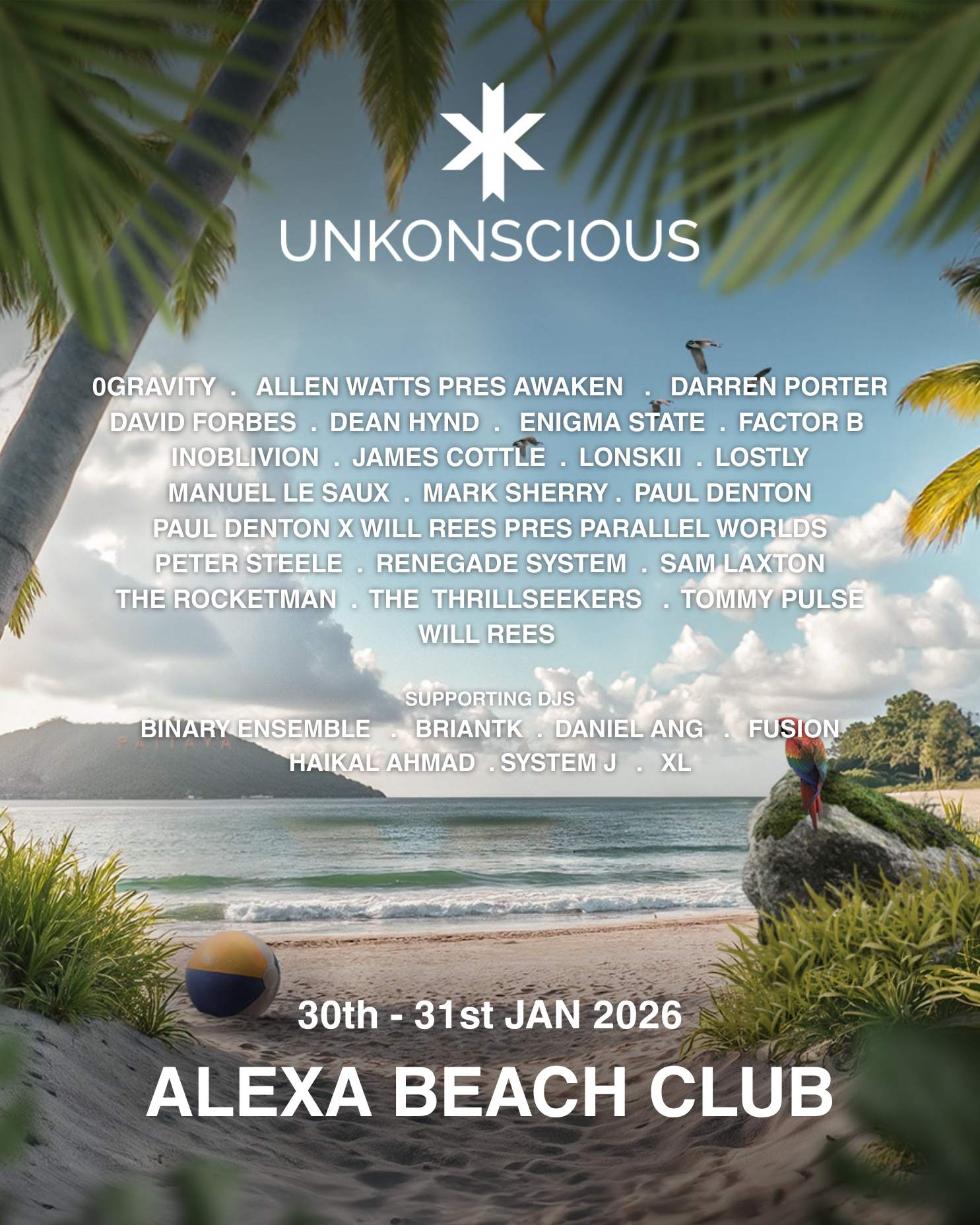 UNKONSCIOUS 2026 2 days pass (Main event only) at TBA - Alexa Beach ...