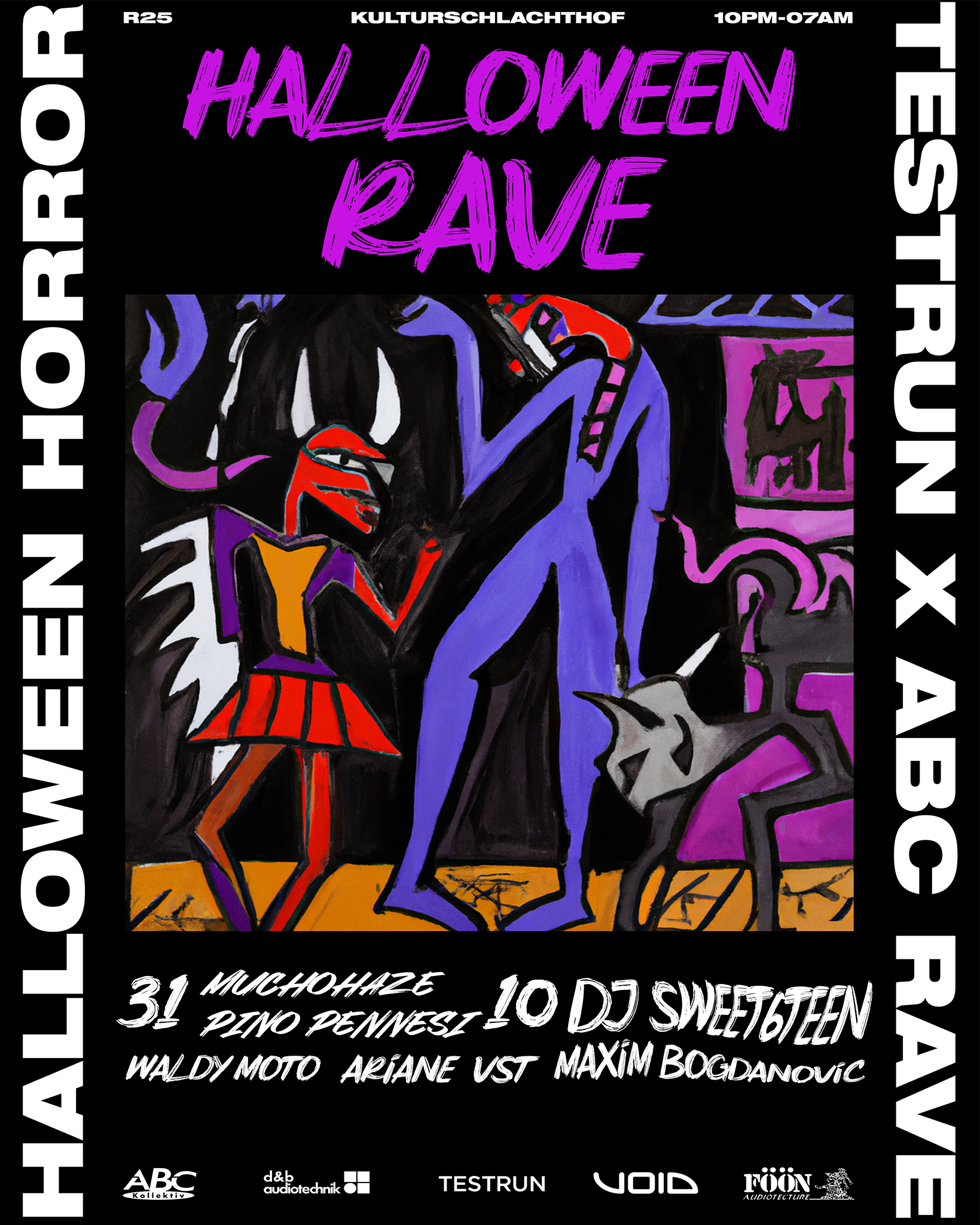 TESTRUN x ABC KOLLEKTIV HALLOWEEN RAVE en R25 Kulturschlachthof, Dusseldorf