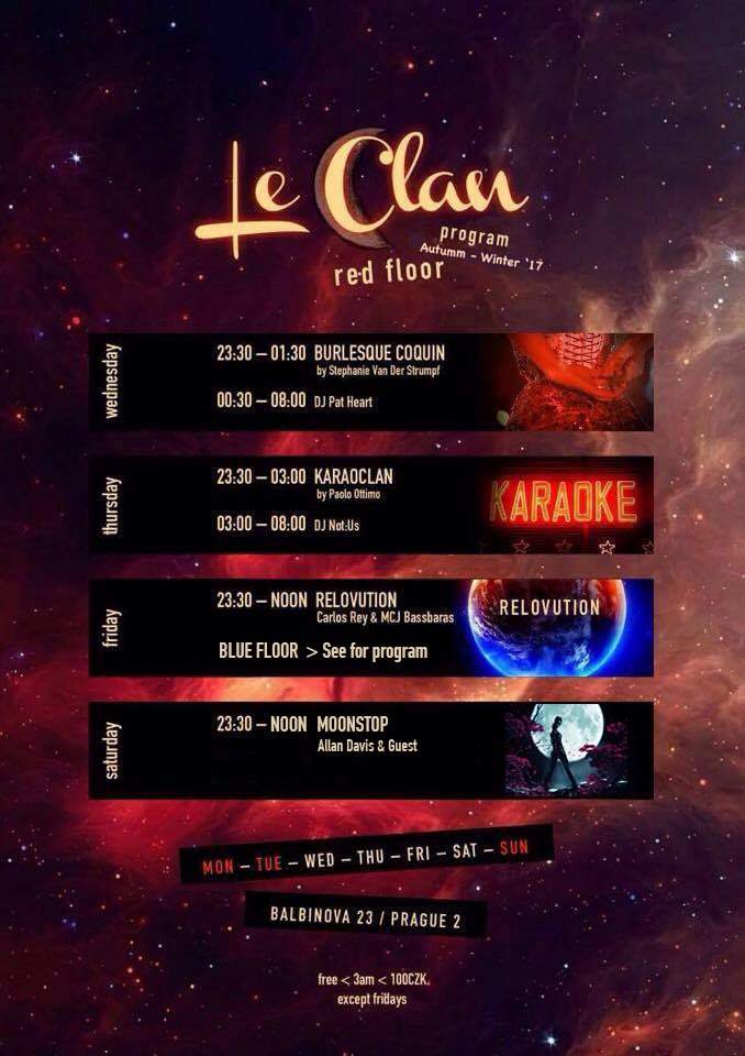 Leclan Winter 2017 Program at Le Clan, Prague
