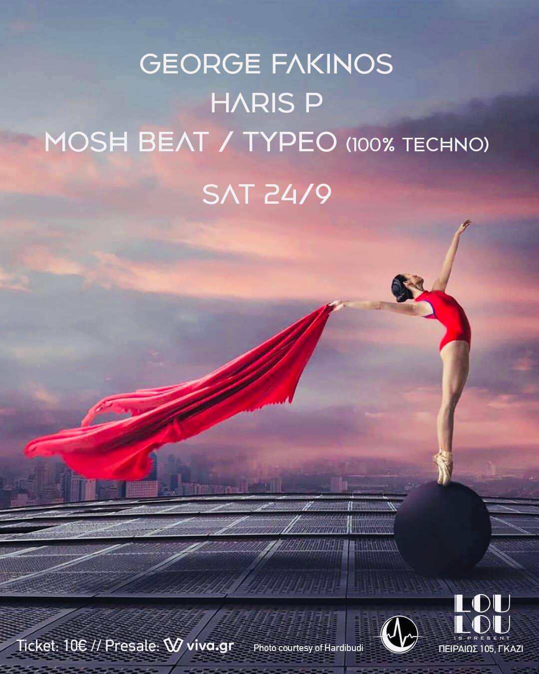 George Fakinos / Haris P / Mosh Beat / TYPEO (100% Techno) at Piraeus Club Academy, Greece