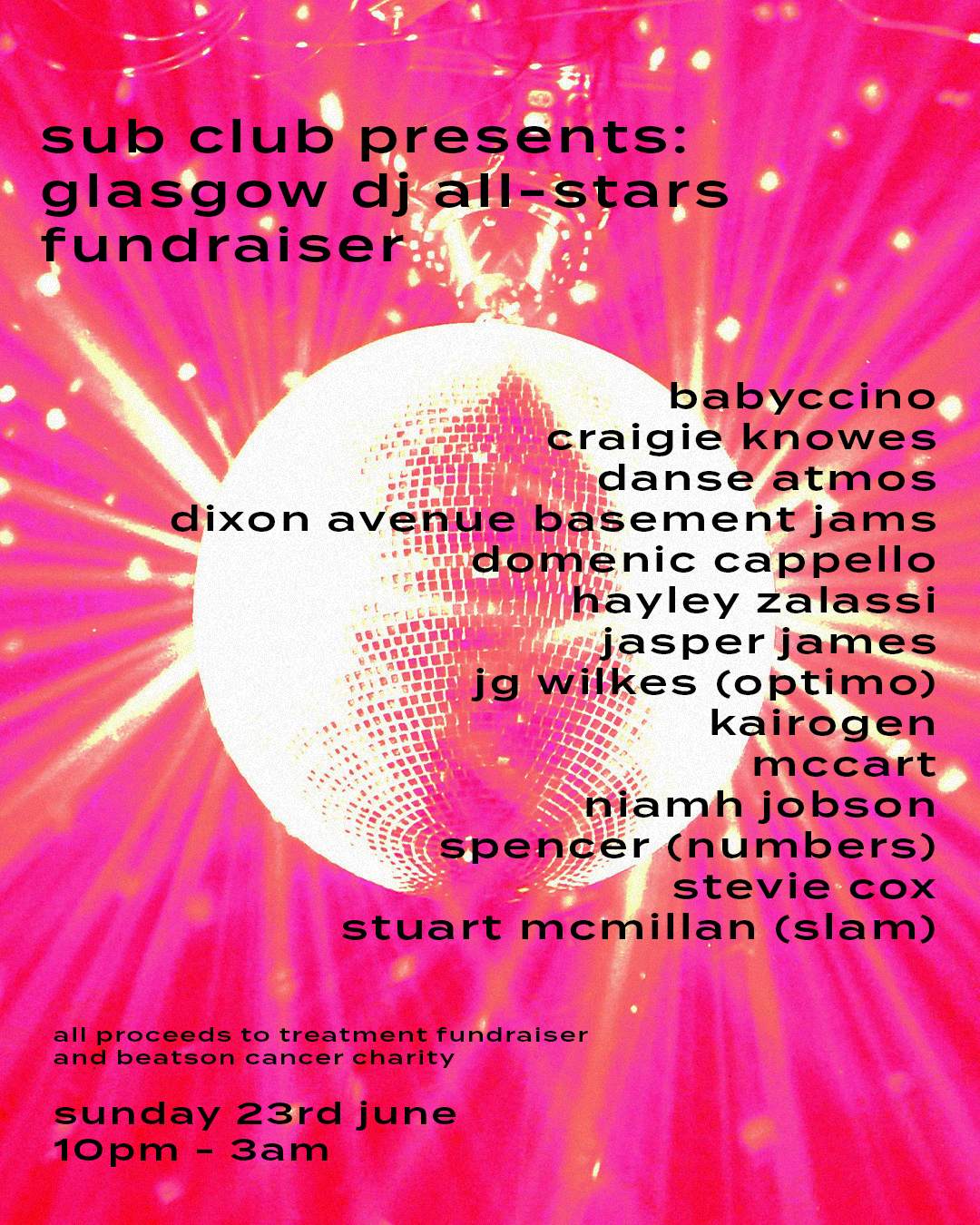 Sub Club presents: Glasgow DJ All-Stars Fundraiser at Sub Club, Glasgow