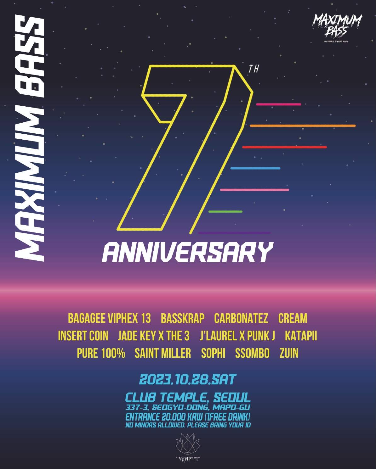 MAXIMUM BASS 7TH ANNIVERSARY en Club Temple, Seoul