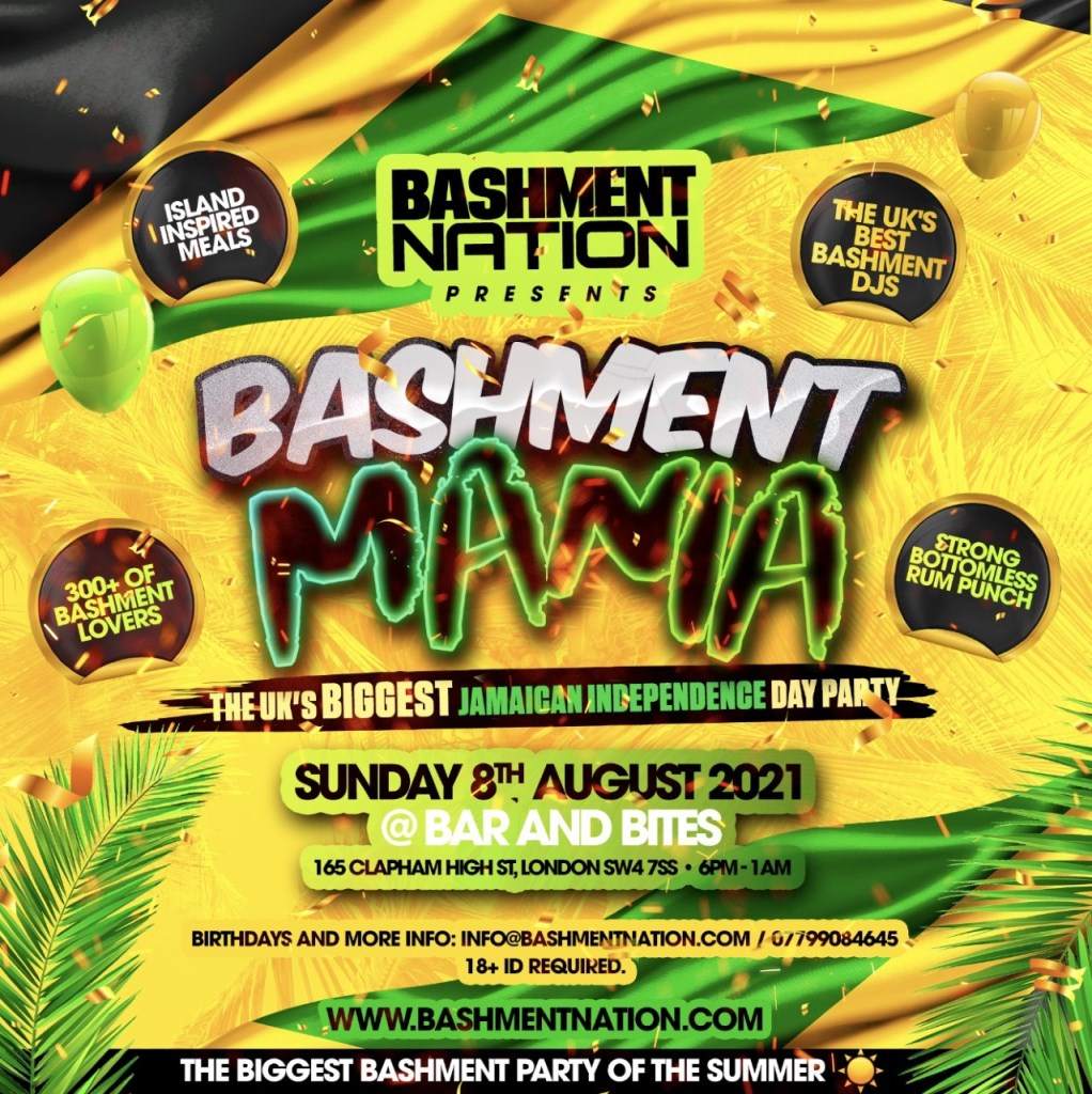 Bashment Mania - Jamaican Independence Bashment Party at @ Bar and ...