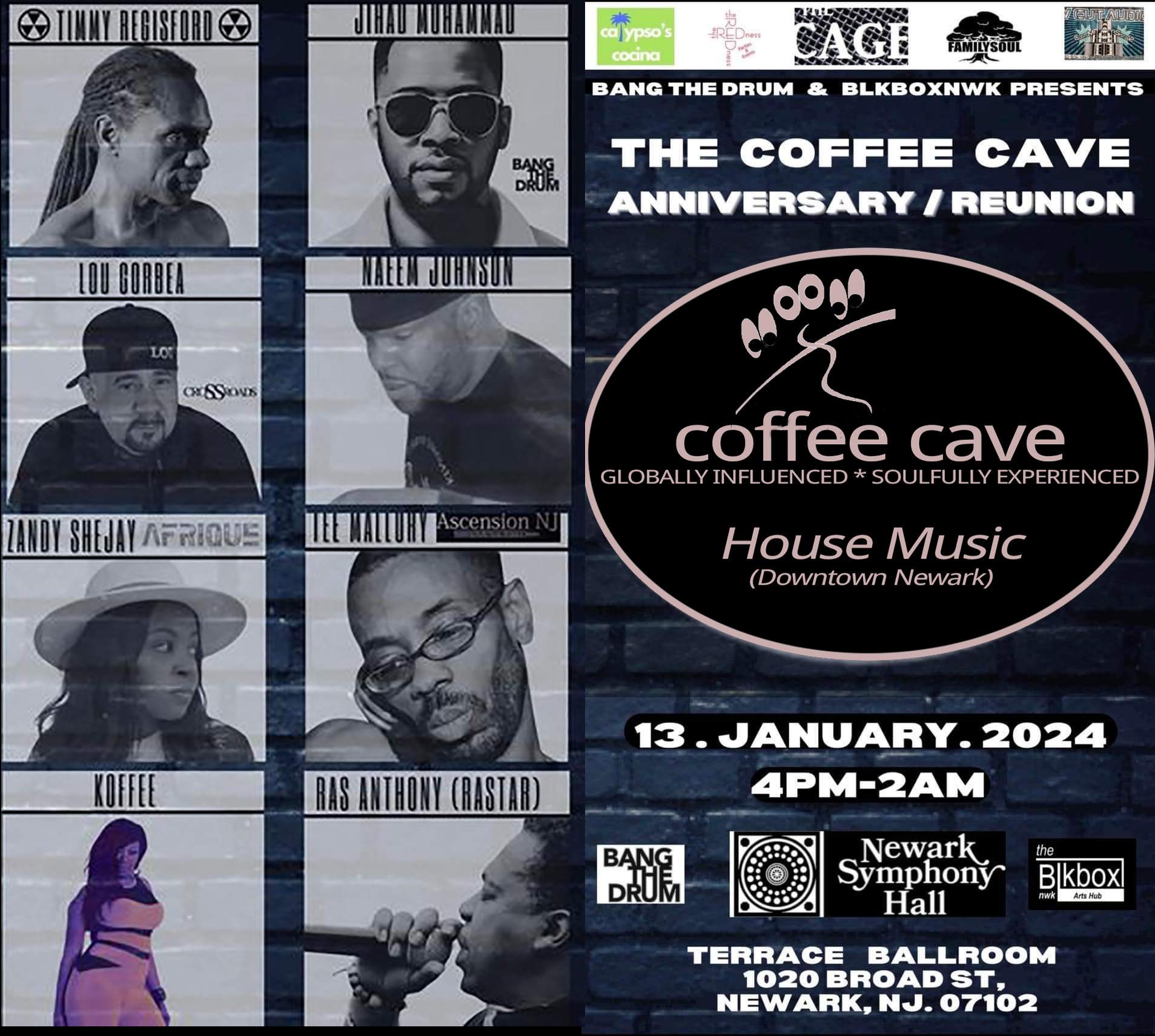 Coffee Cave Anniversary w/Timmy Regisford, Jihad at Terrace Ballroom, New Jersey