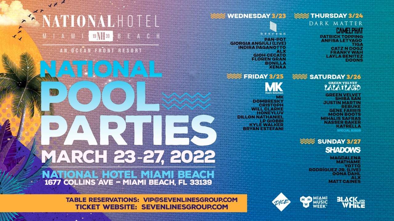 National Hotel Pool Parties MMW 2022 (All-Week Access Bands) en The ...