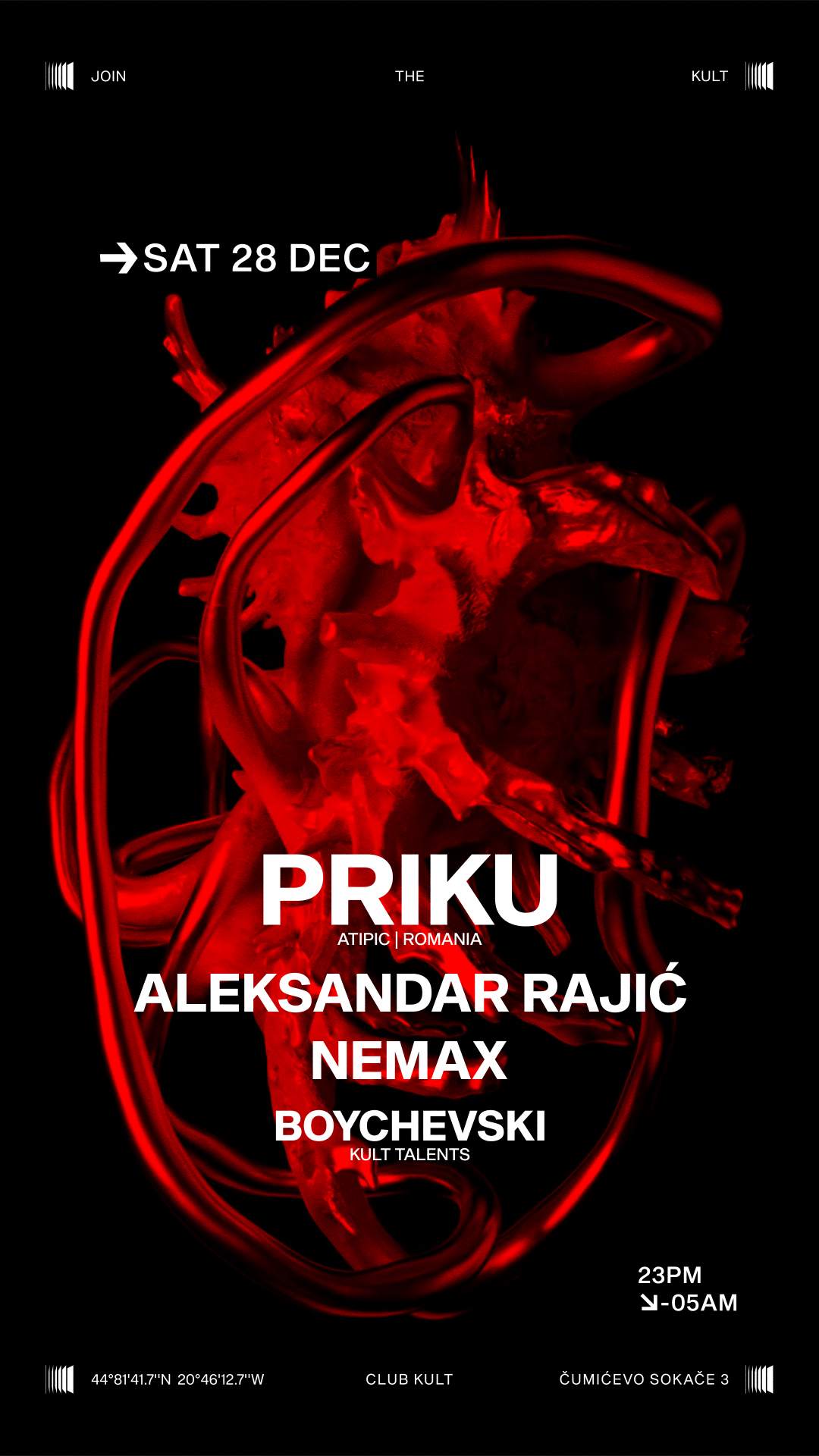 KULT pres. Priku at Kult, Belgrade