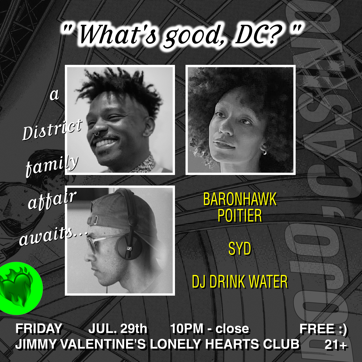 DOJO, CASINO: Baronhawk Poitier, Syd, DJ Drink Water at Jimmy Valentine ...