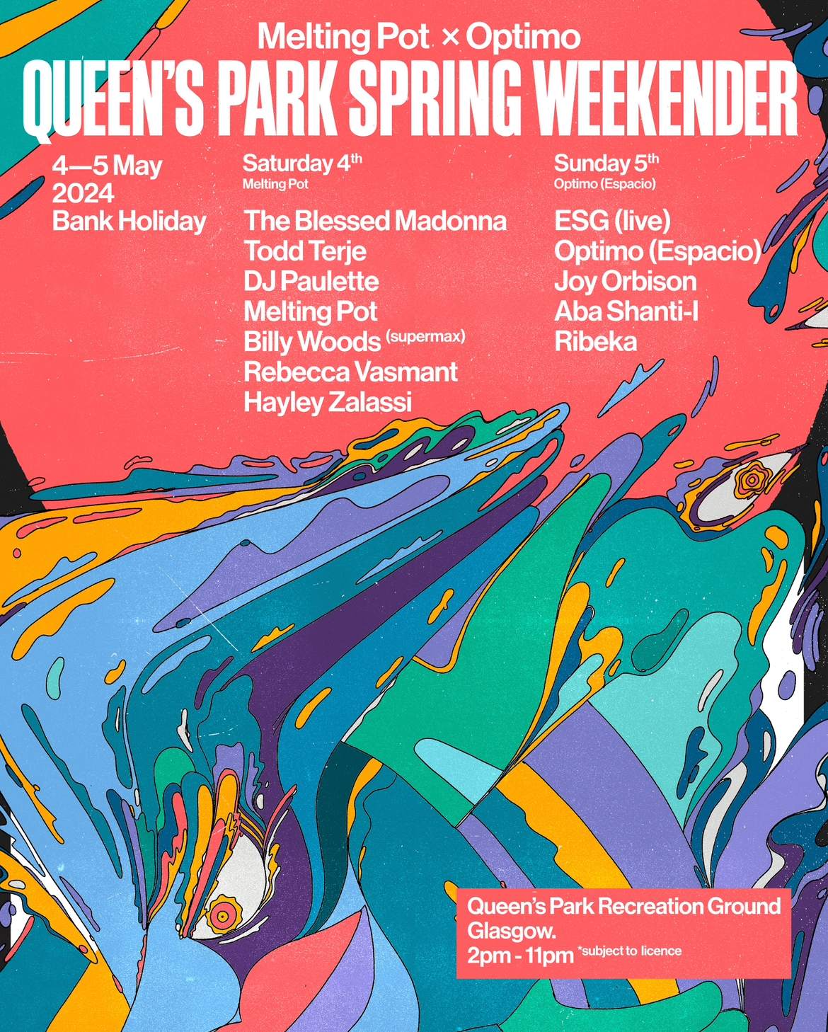 Queen's Park Spring Weekender '24 by Melting Pot & Optimo // Sat 4th ...
