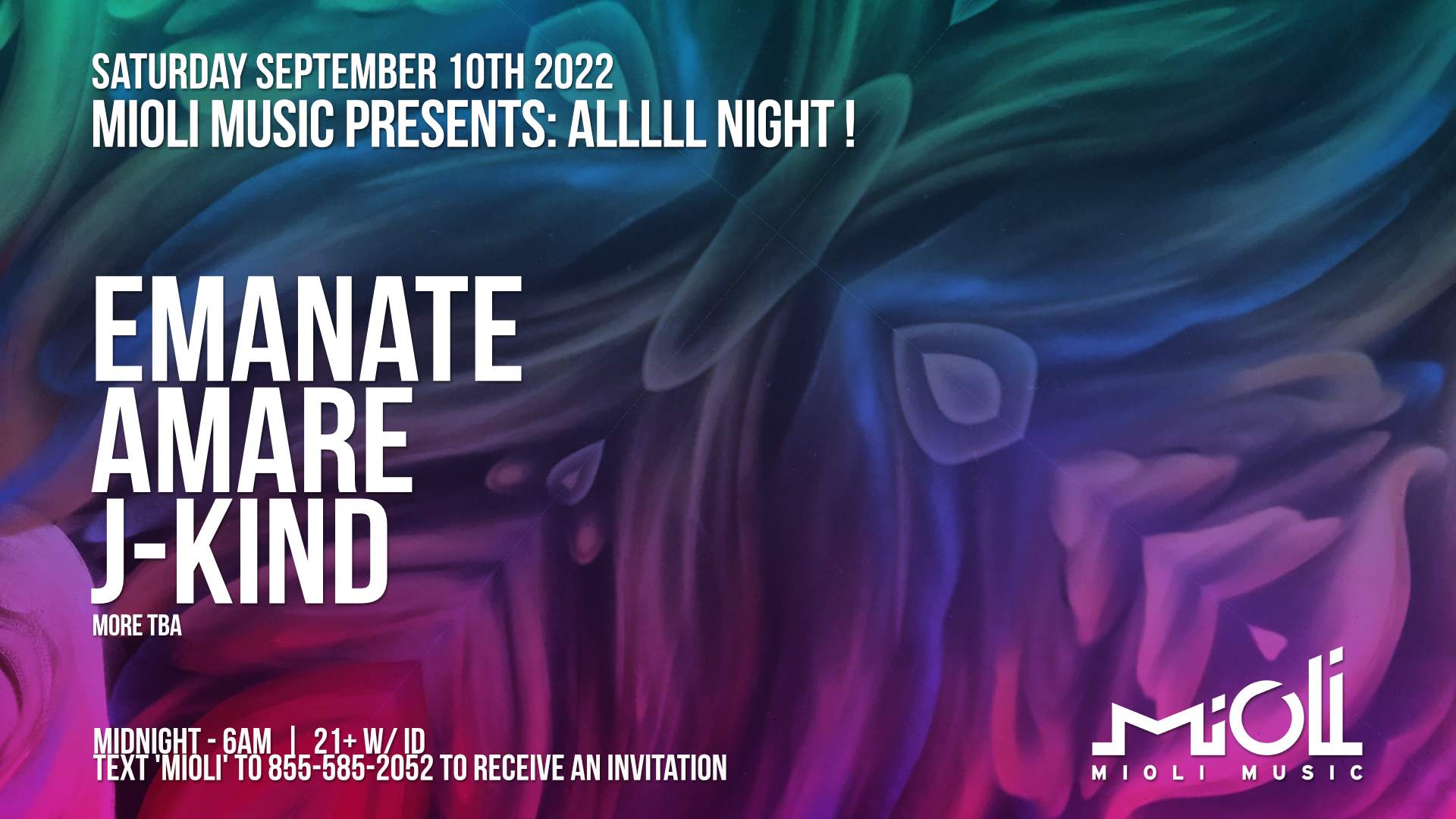 Mioli Music presents: All Night at TBA - San Francisco, San Francisco ...