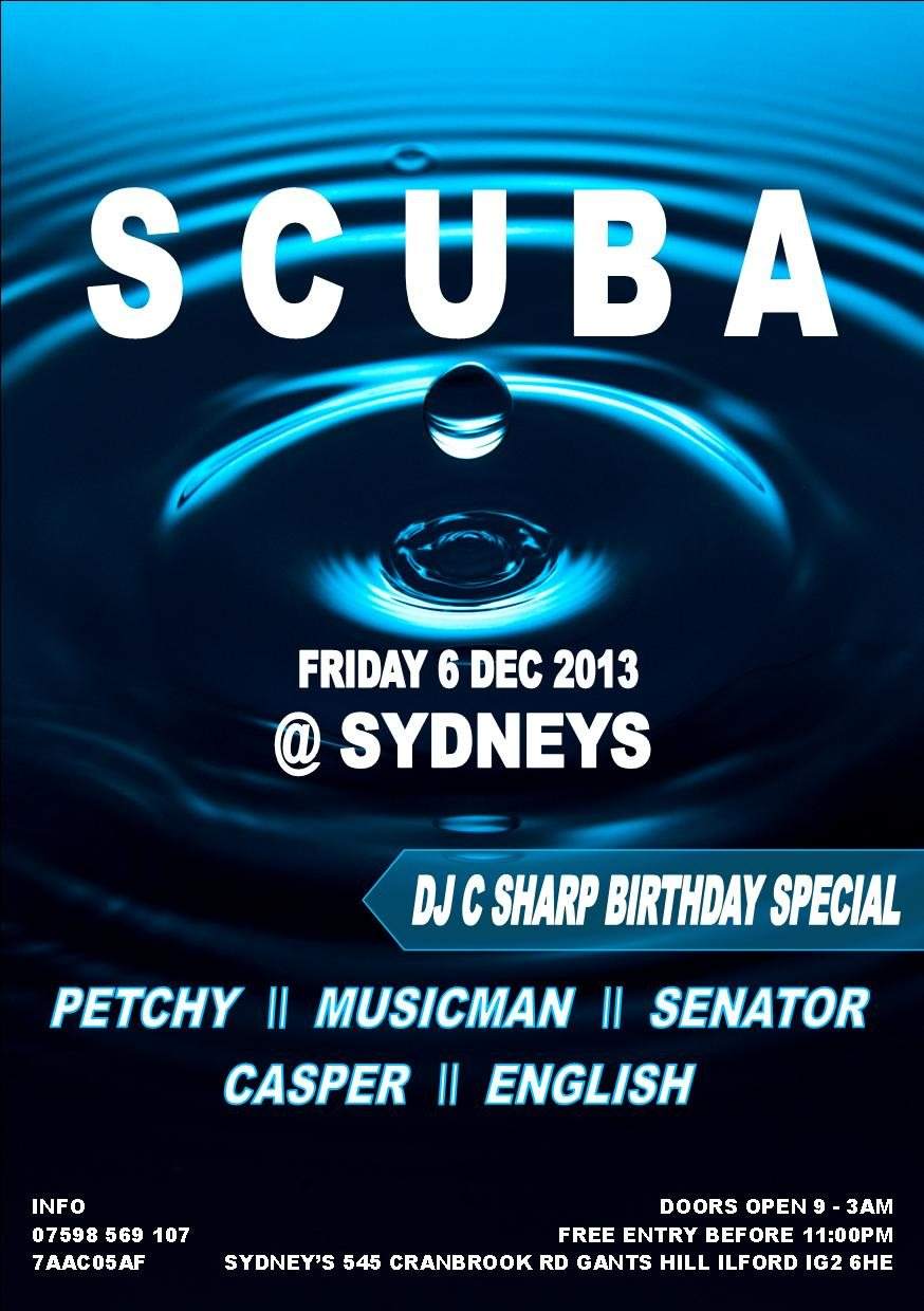 Scuba: DJ C Sharp's Bday en Sydneys Wine Bar, South + East