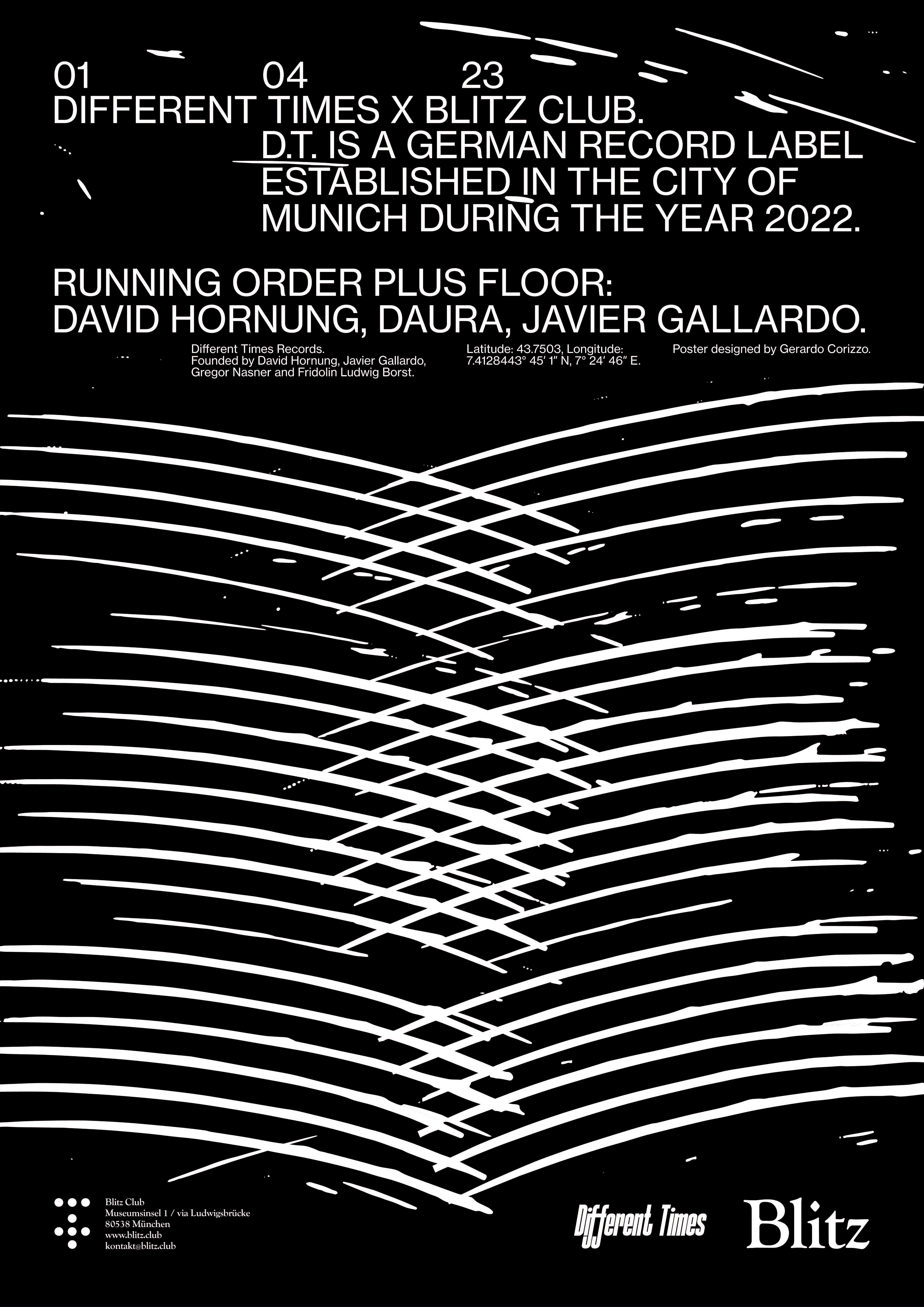 BLITZ with Akua, CEM, Ellen Allien, Heiko Laux PLUS with Daura, David Hornung, Javier Gallardo ...