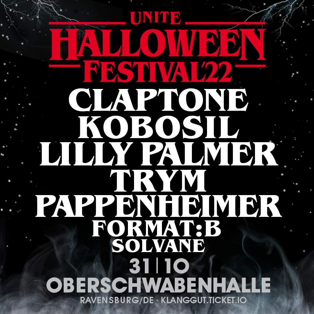 UNITE Halloween Festival, Claptone, Kobosil, Lilly Palmer, Pappenheimer ...