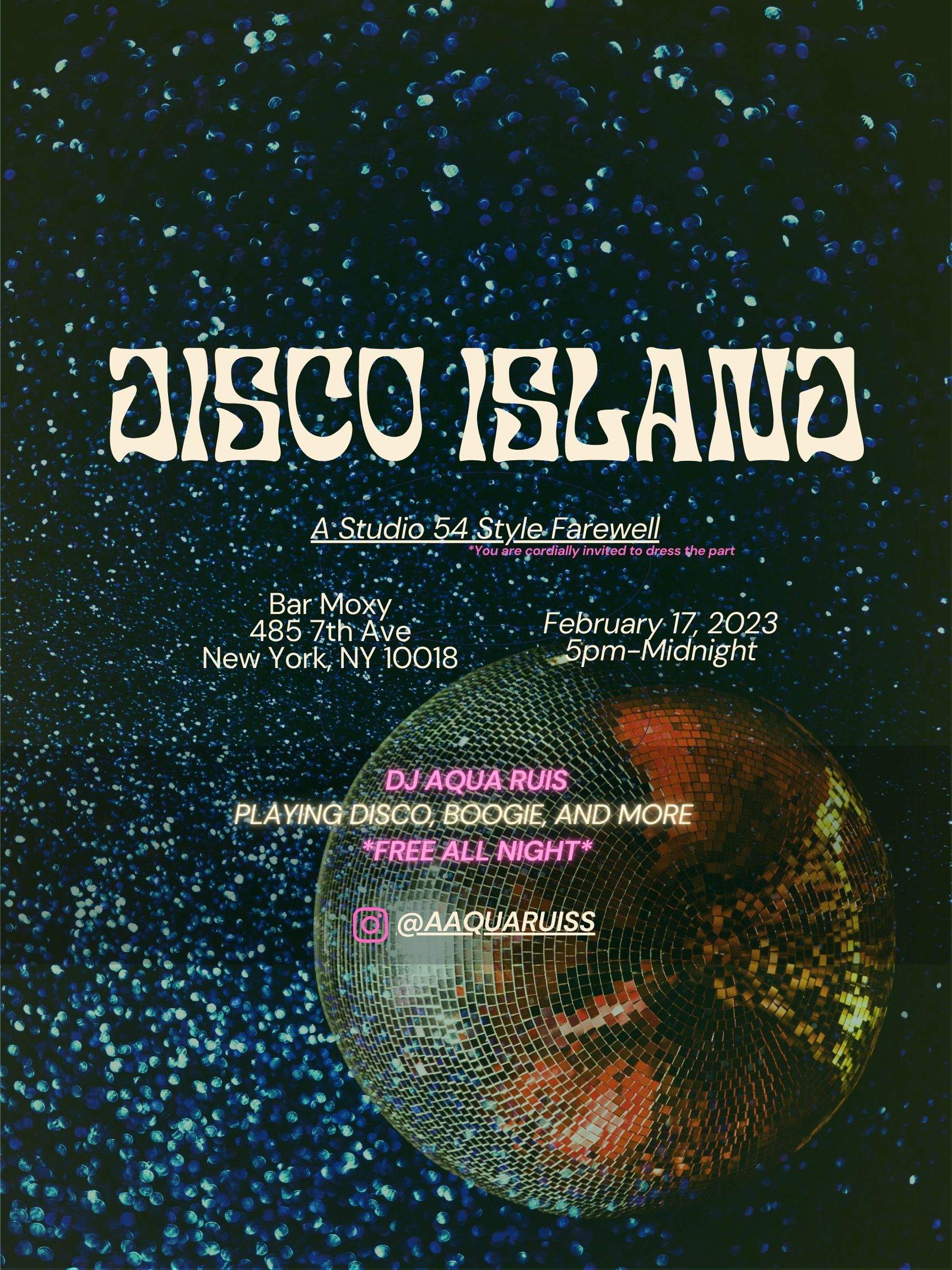 Disco Island: A Studio 54 Farewell at Bar Moxy, New York City