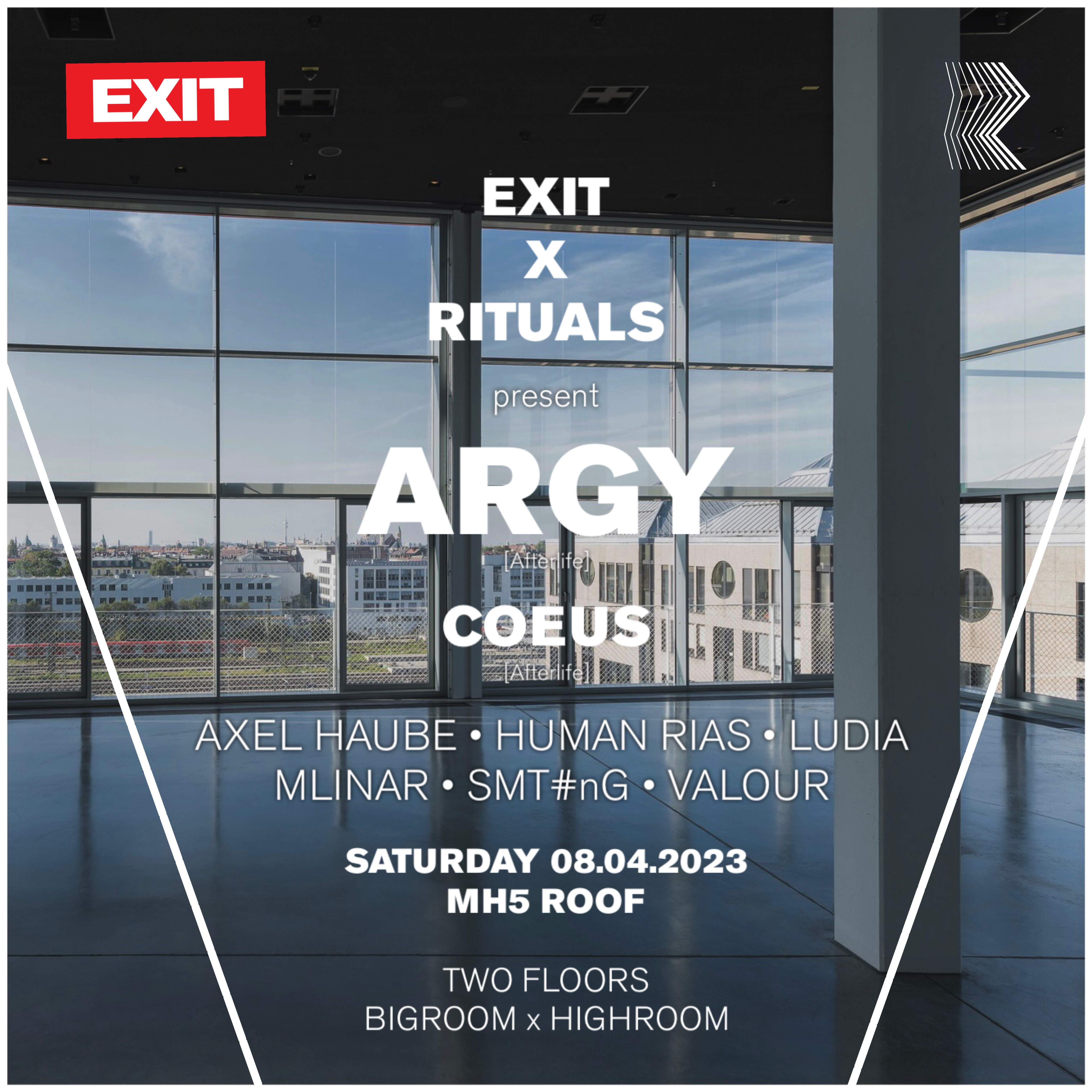 EXIT Festival x Rituals pres. Argy (Afterlife), Coeus (Afterlife) bei MH5 - Muenchen Hoch 5, München