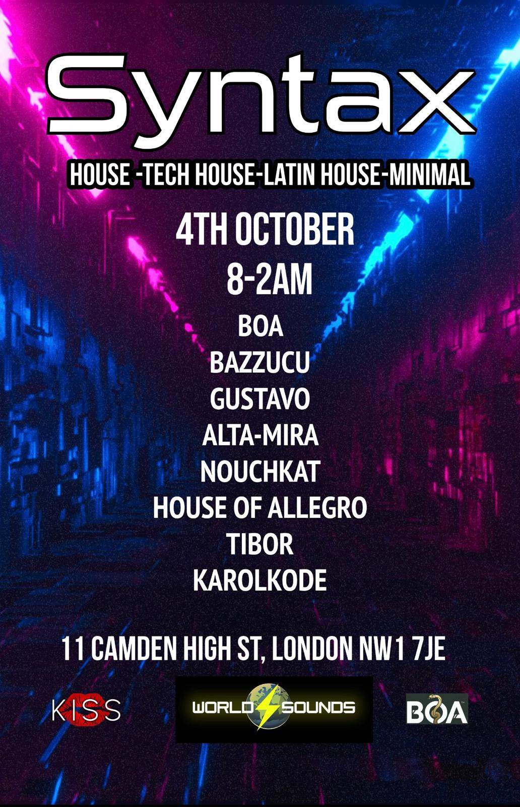 Syntax - Kiss Camden 11 Camden High Street NW1 7JE bei Camden Market ...