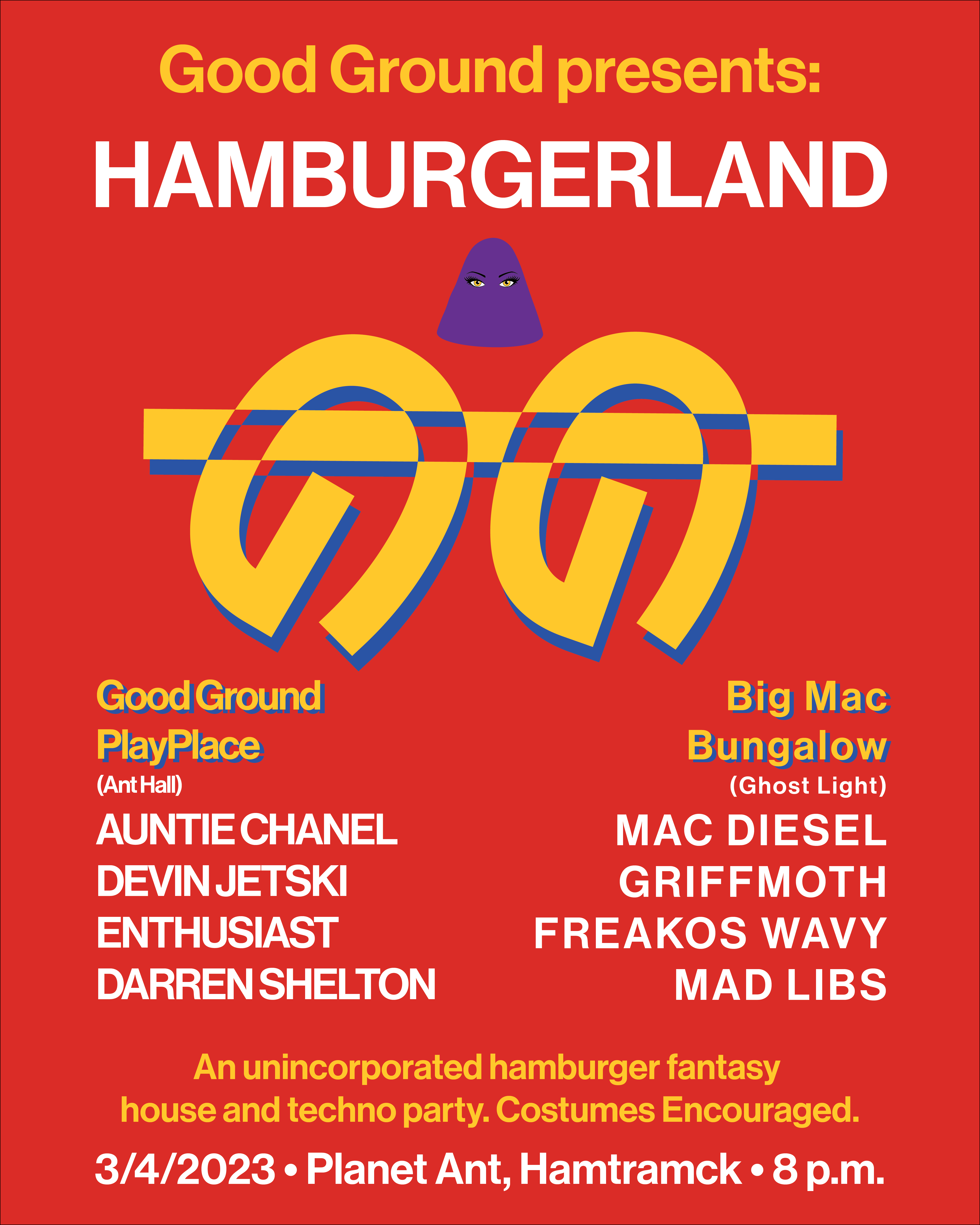 Good Ground presents: Hamburgerland em Ant Hall, Detroit