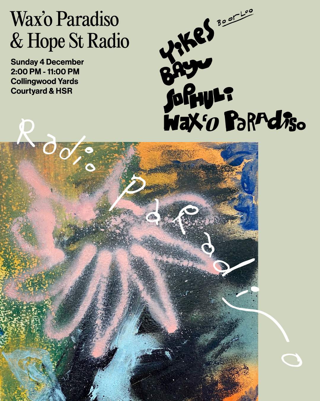 Wax'o Paradiso & Hope St Radio present: Radio Paradiso at Collingwood ...