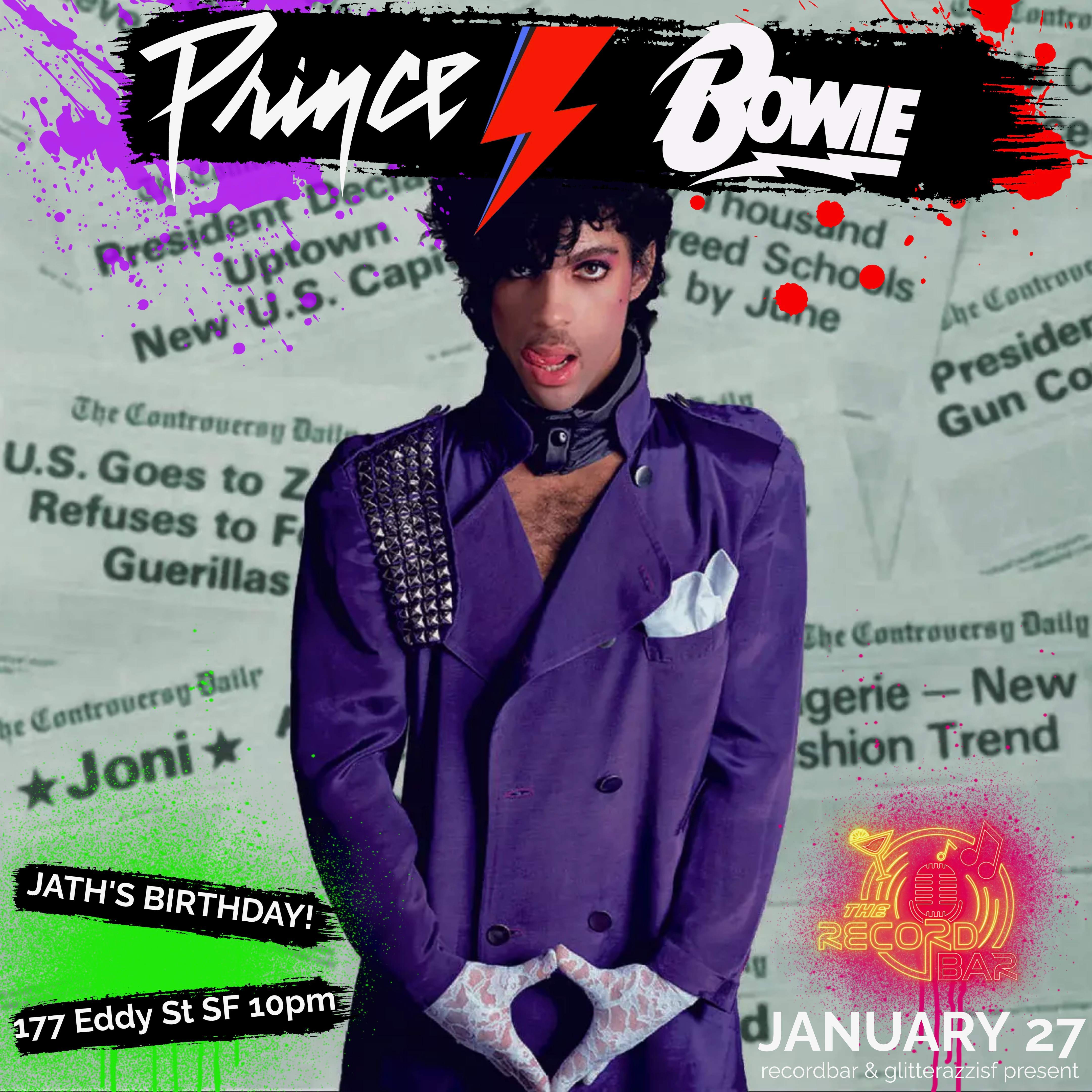 PRINCE vs BOWIE at The Record Bar, San Francisco/Oakland