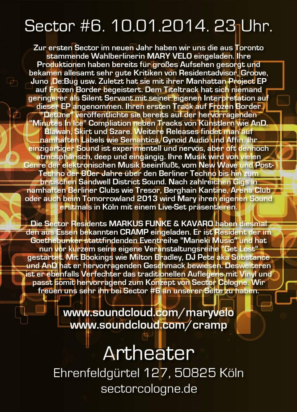 Sector #6 with Mary Velo (Live) Cramp & More at Artheater, Cologne