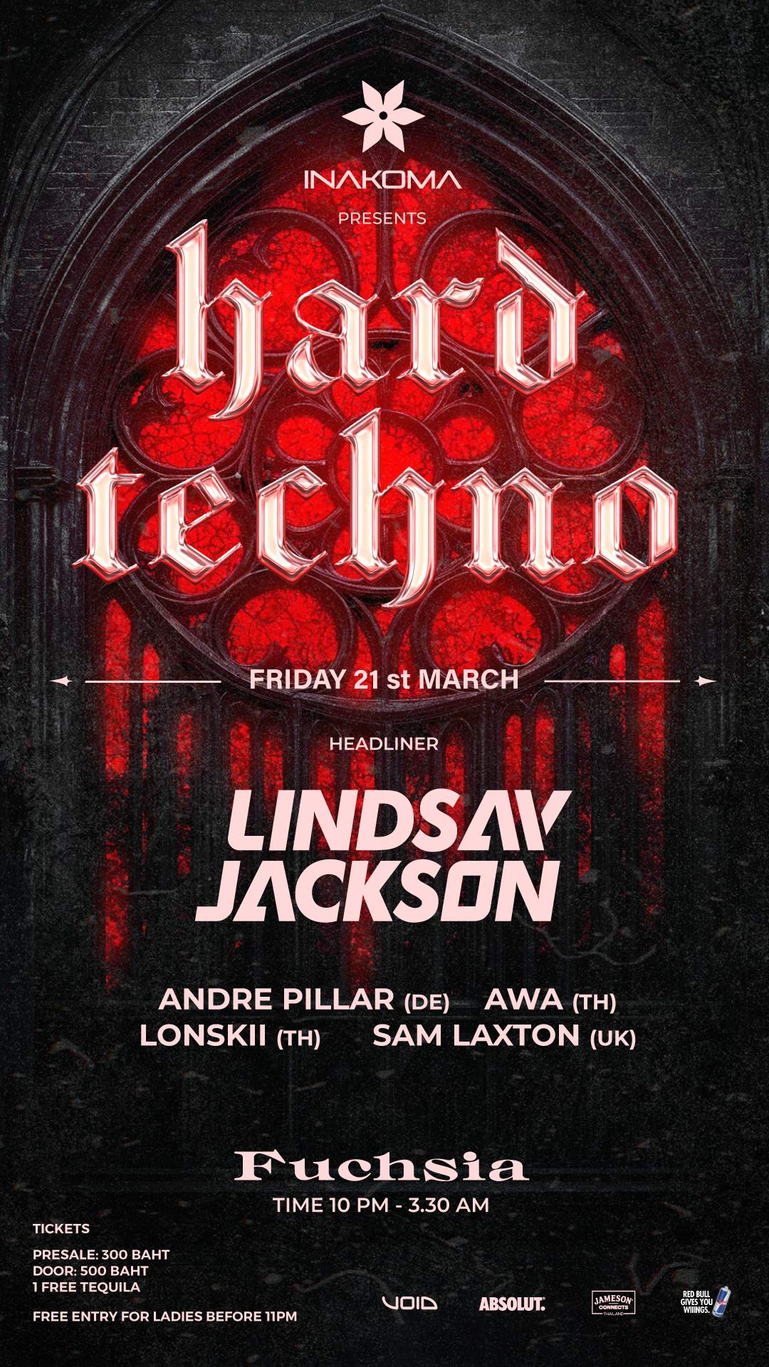 INAKOMA Techno - Peak time - Hard techno 21st March at Fuchsia Club ...