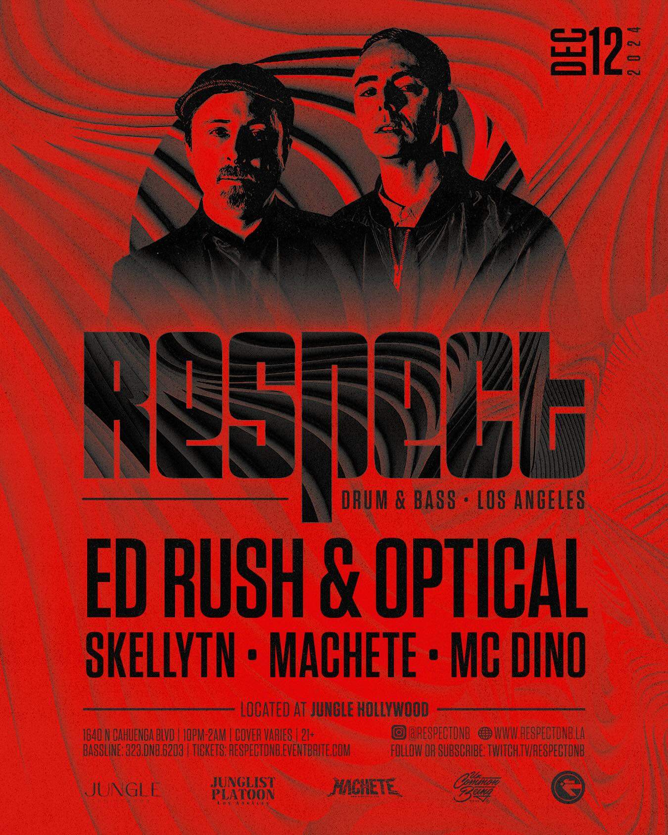 Respect DnB presents: Ed Rush & Optical at Jungle Hollywood, Los Angeles