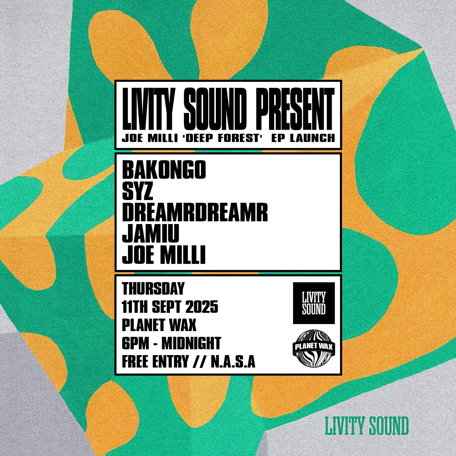 Livity Sound present: Joe Milli 'Deep Forest' EP Launch at Planet Wax ...