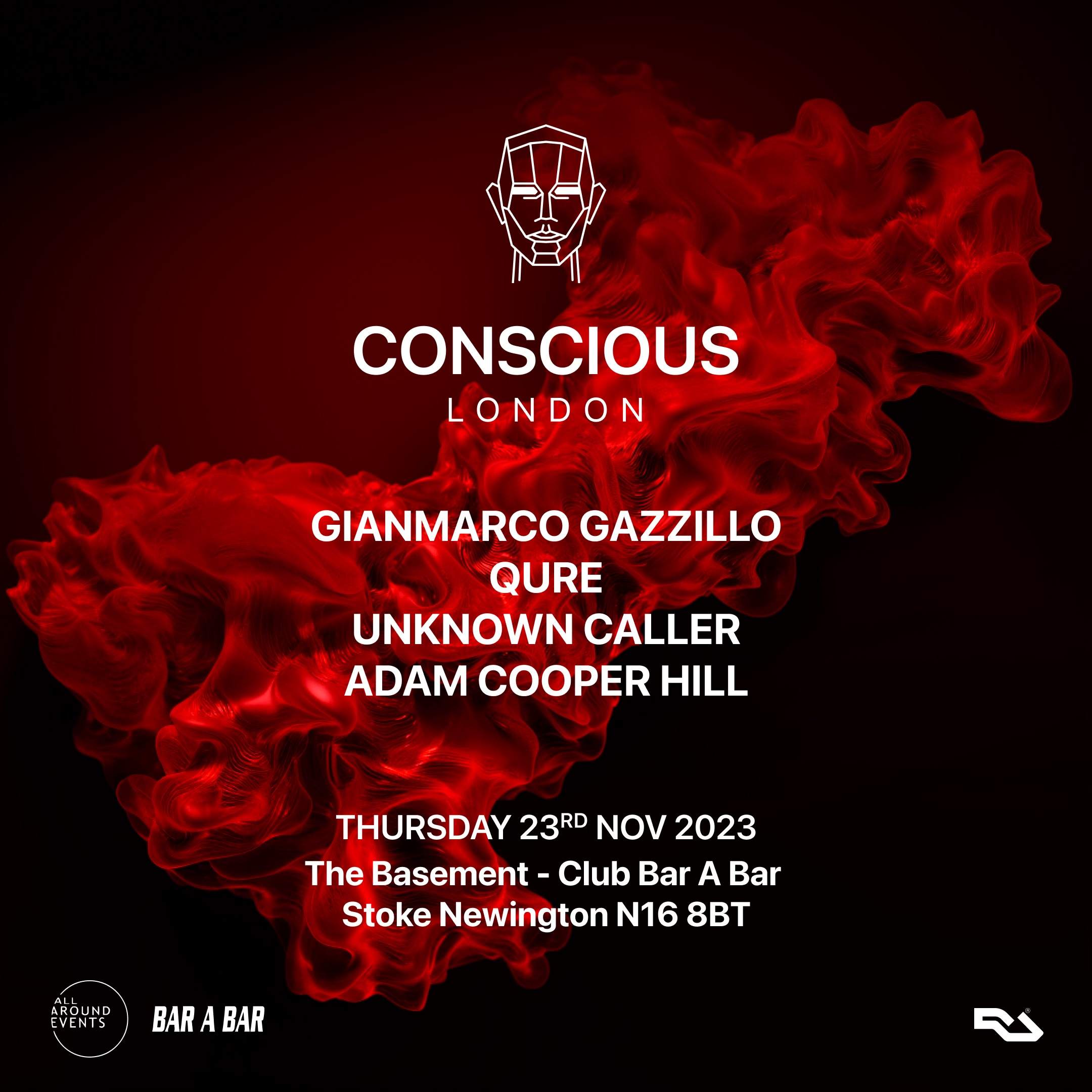 Conscious London: Unknown caller, Qure, Gianmarco Gazzillo bei Bar A ...