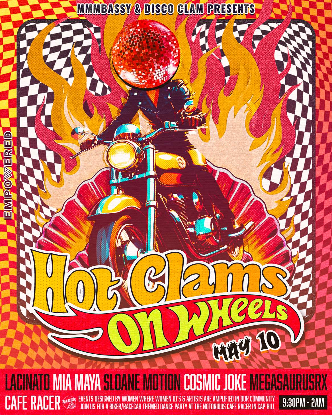 MMBASSY & Disco Clam present: Hot Clams on Wheels at Cafe Racer, Seattle