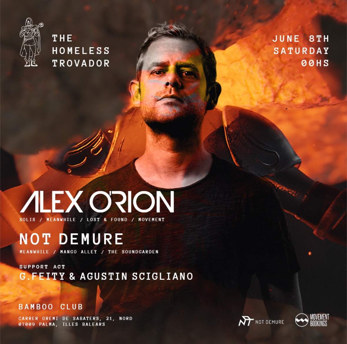 The Homeless Trovador presents Alex O'Rion, Not Demure at TBA - BAMBOO ...