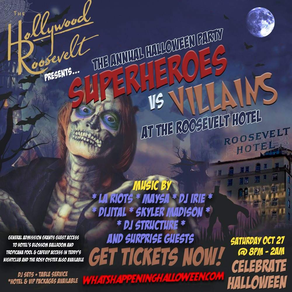 Superheroes vs Villains Hollywood - Roosevelt Halloween at Roosevelt ...