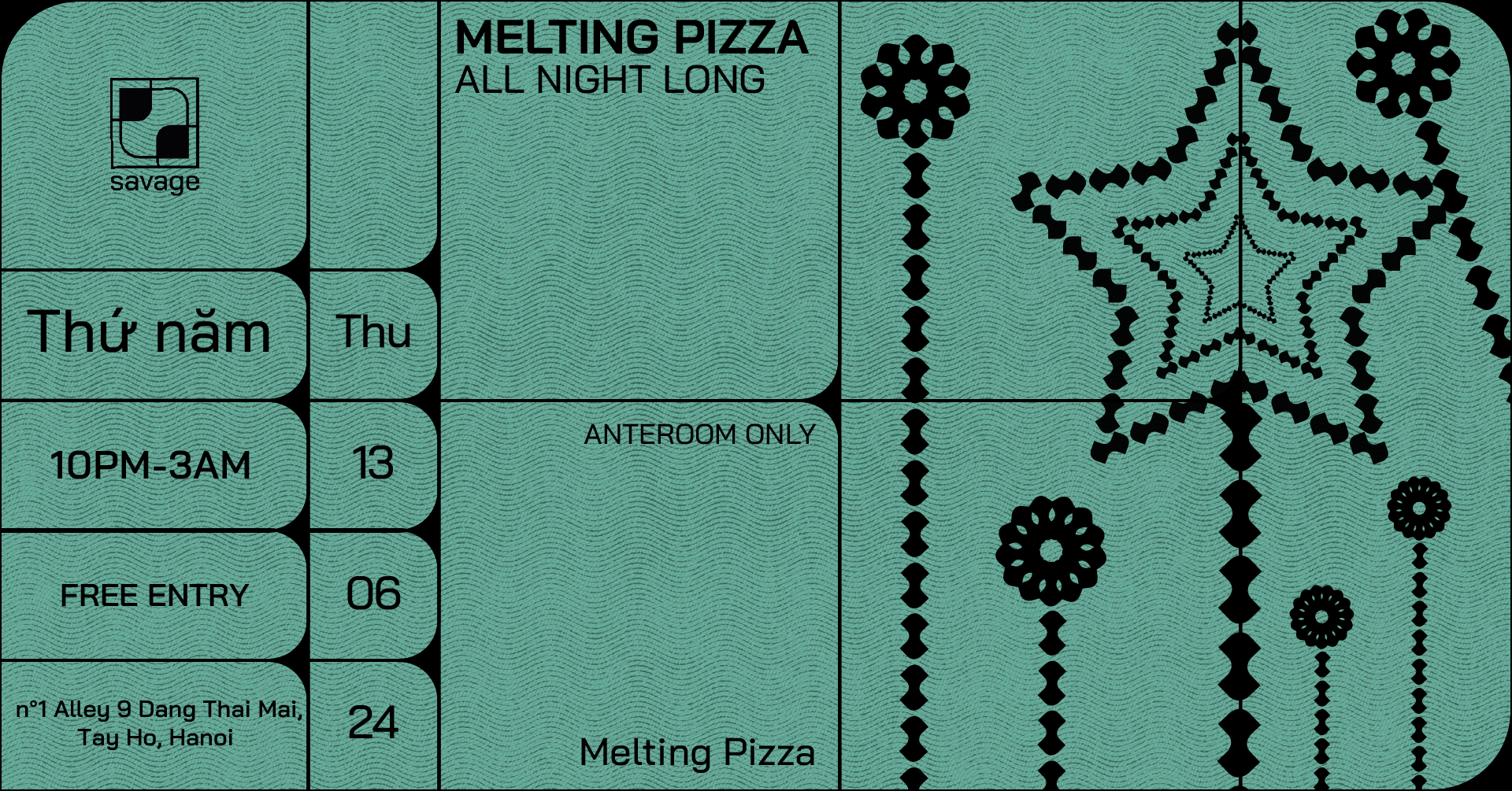 Melting Pizza All Night Long at Savage, Hanoi