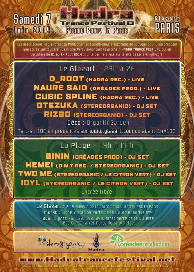 Hadra Trance Festival Promo Party bei Glazart, Paris