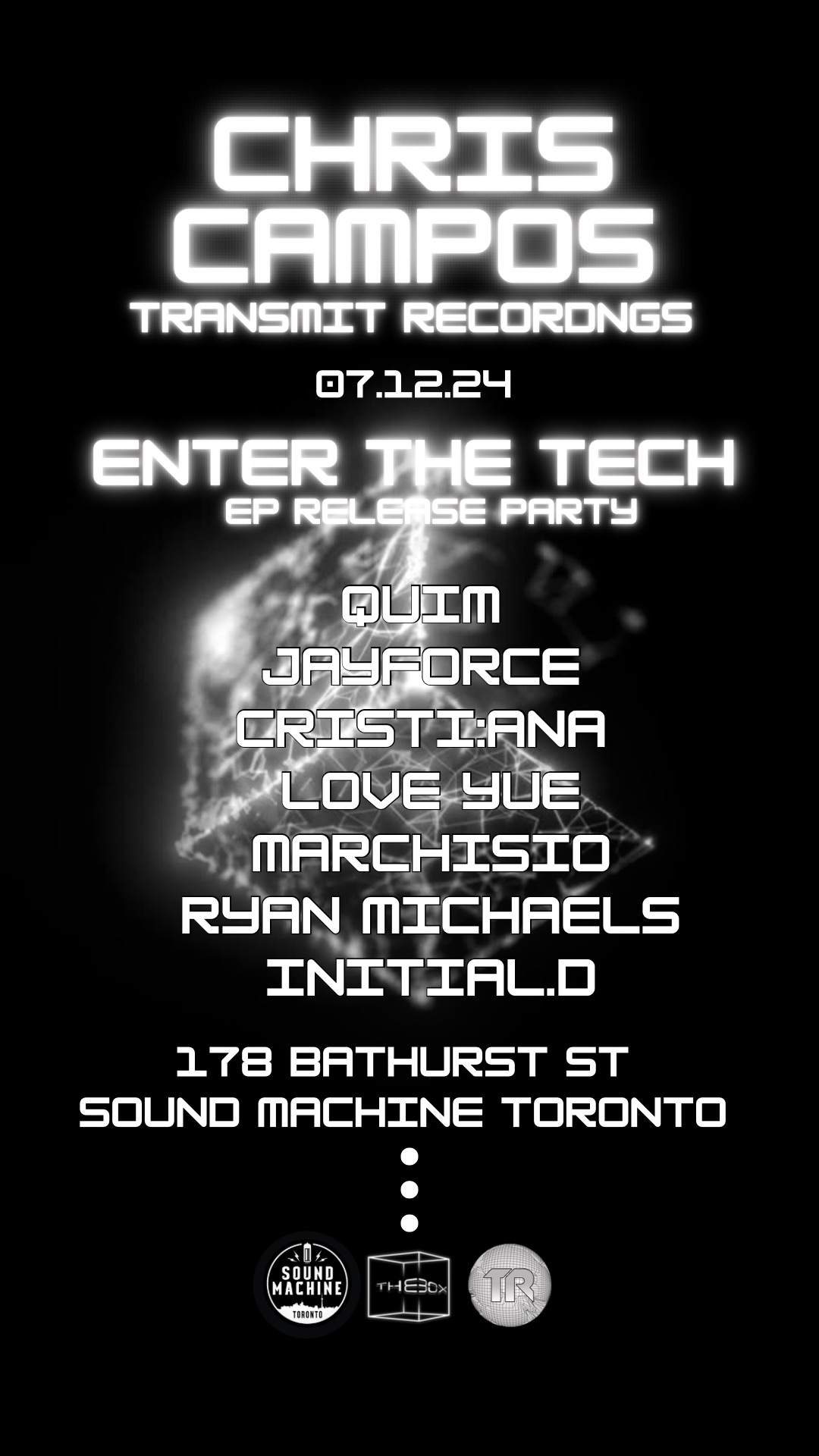 Chris Campos 'Enter The Tech' EP Release at Sound Machine, Toronto