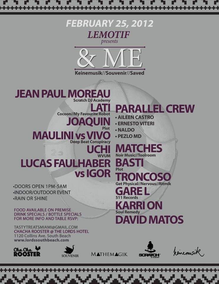 &me Miami Debut/pool Sessions. Chacha Rooster at Lords South Beach, Miami