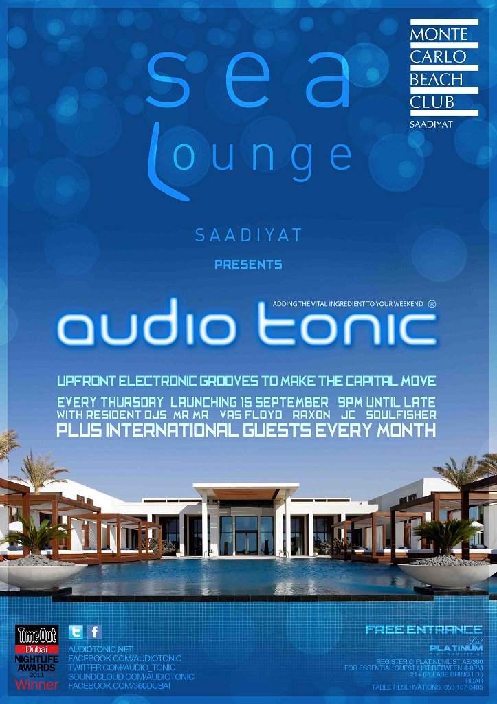 Sea Lounge presents Audio Tonic en Sea Lounge, Abu Dhabi