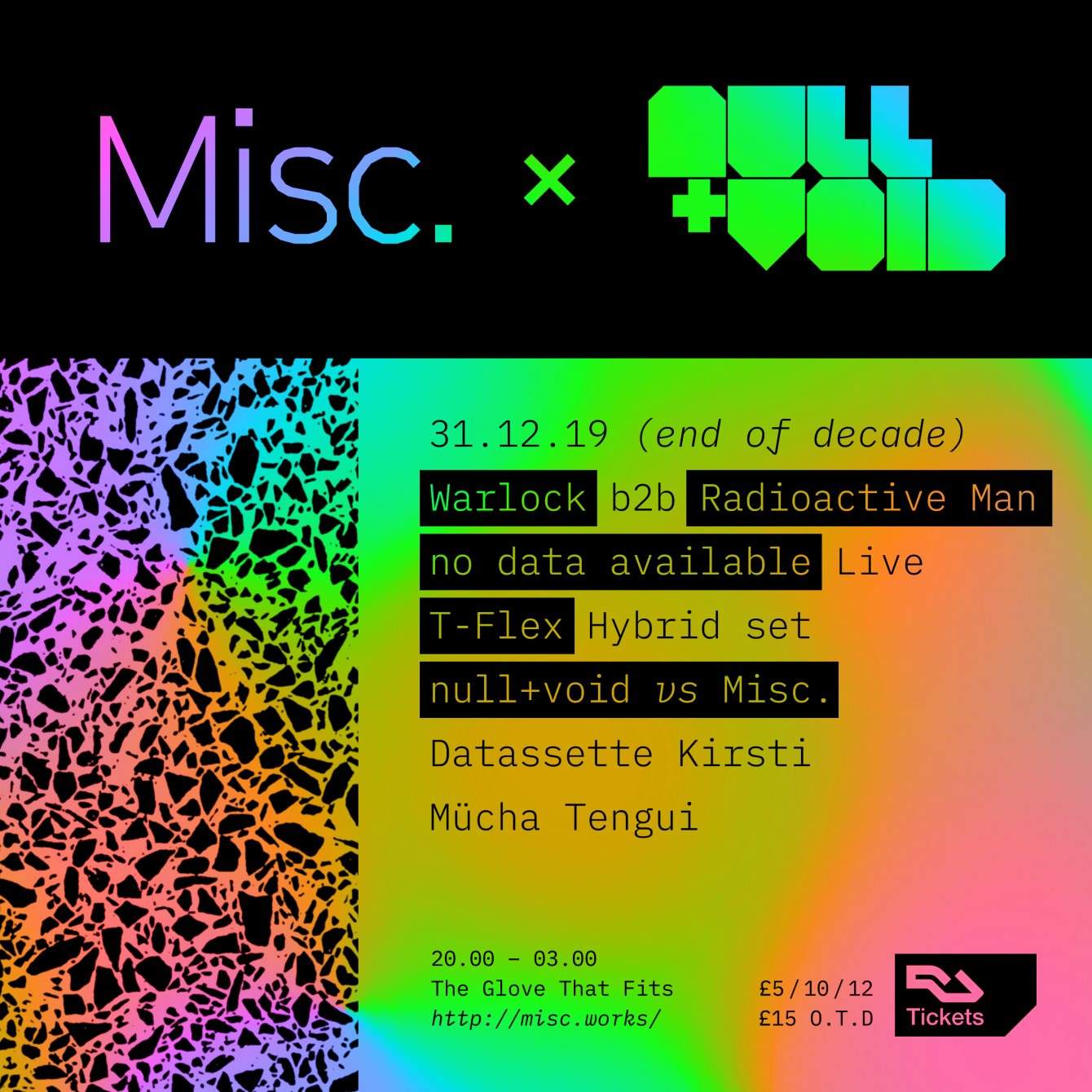 Misc. X null+void NYE at The Glove That Fits, London