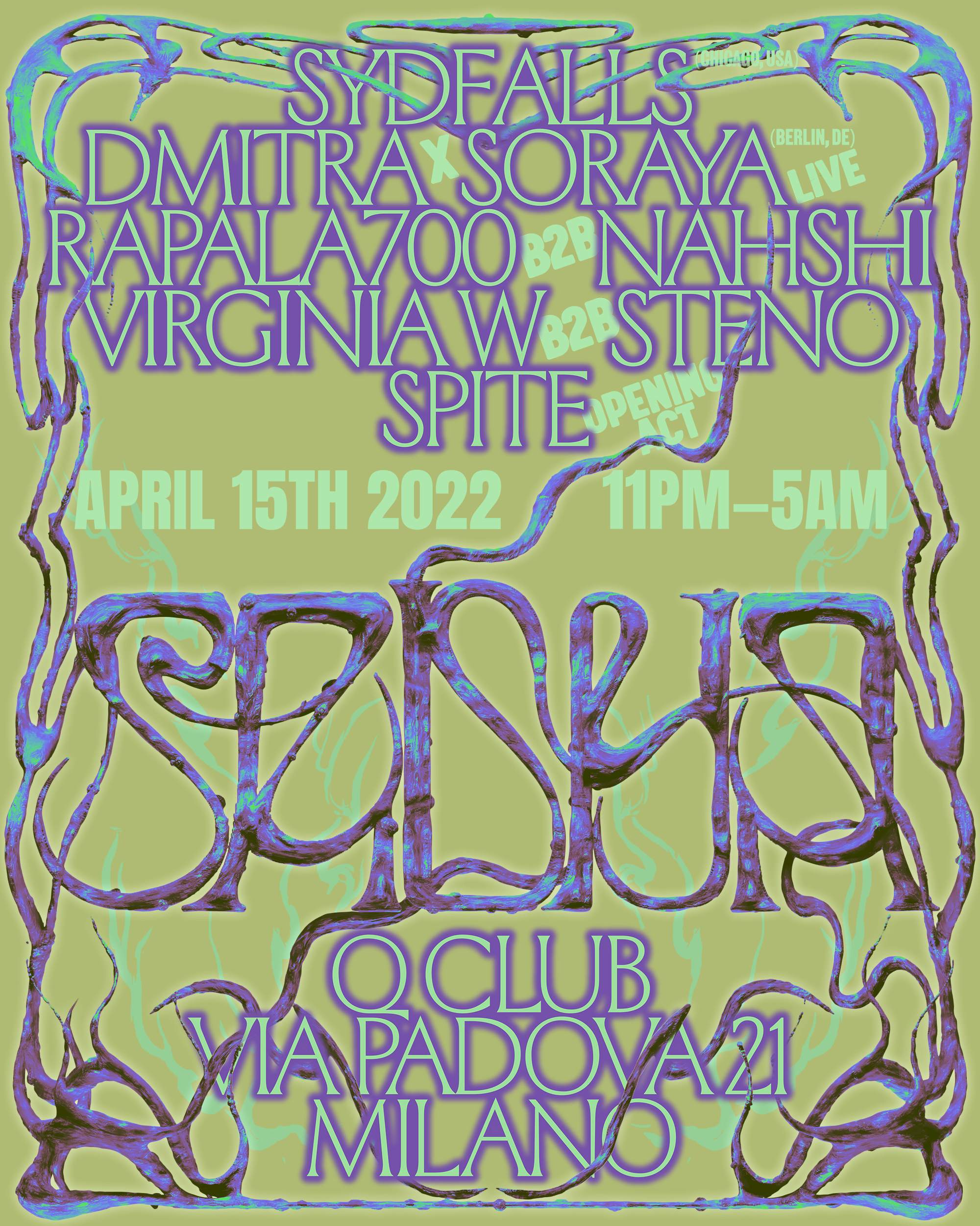 SAUNA feat. Sydfalls, Dmitra and Soraya en Q Club, Milán