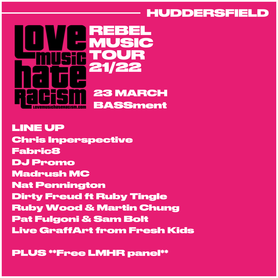 Love Music Hate Racism Rebel Music Tour bij TBA - Bassment, St Thomas ...