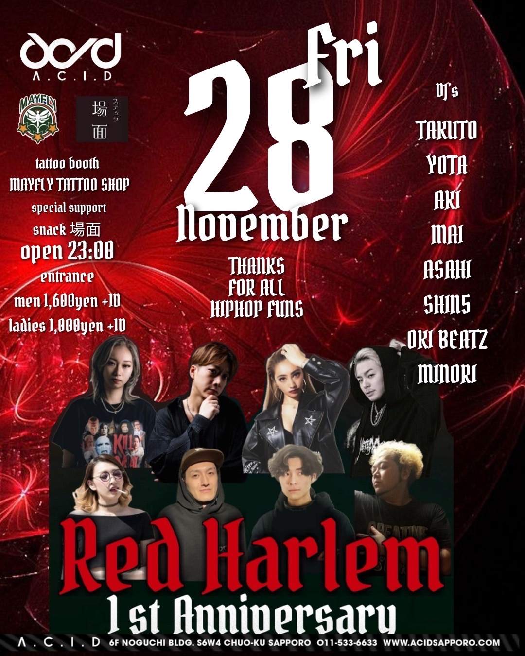 Red Harlem 1st Anniversary at A.C.I.D. Sapporo, Hokkaido