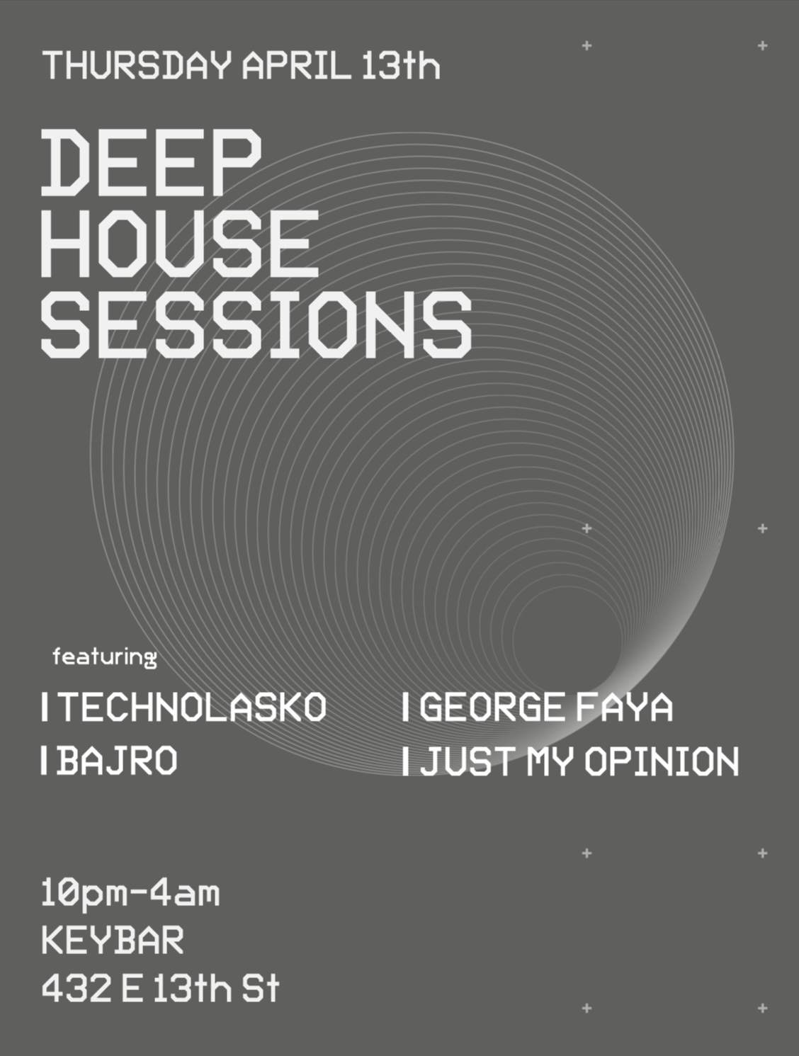 Deep house sessions at KEYBAR, New York City