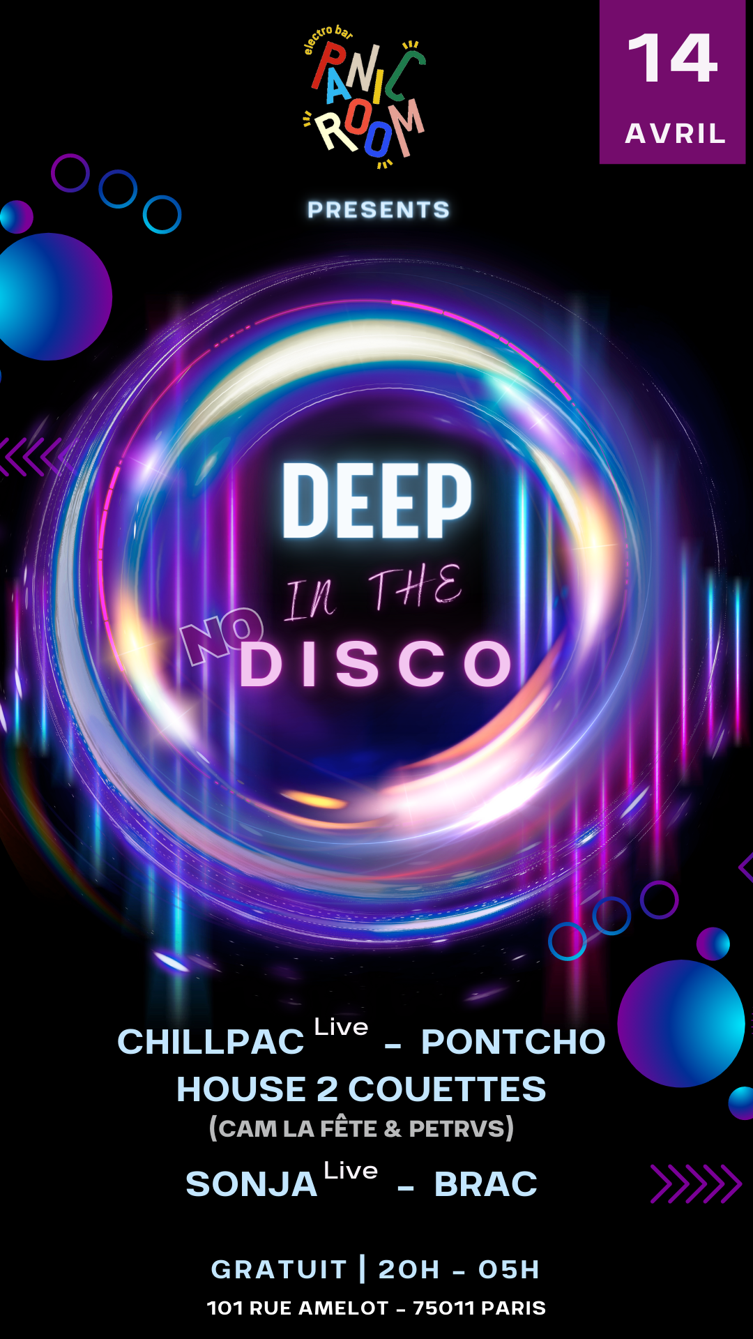 Deep in the (no) Disco #6 bei Panic Room, Paris