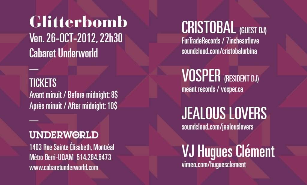 Glitterbomb Halloween Edition with Vosper, Cristobal & Jealous Lovers en Cabaret Underworld ...