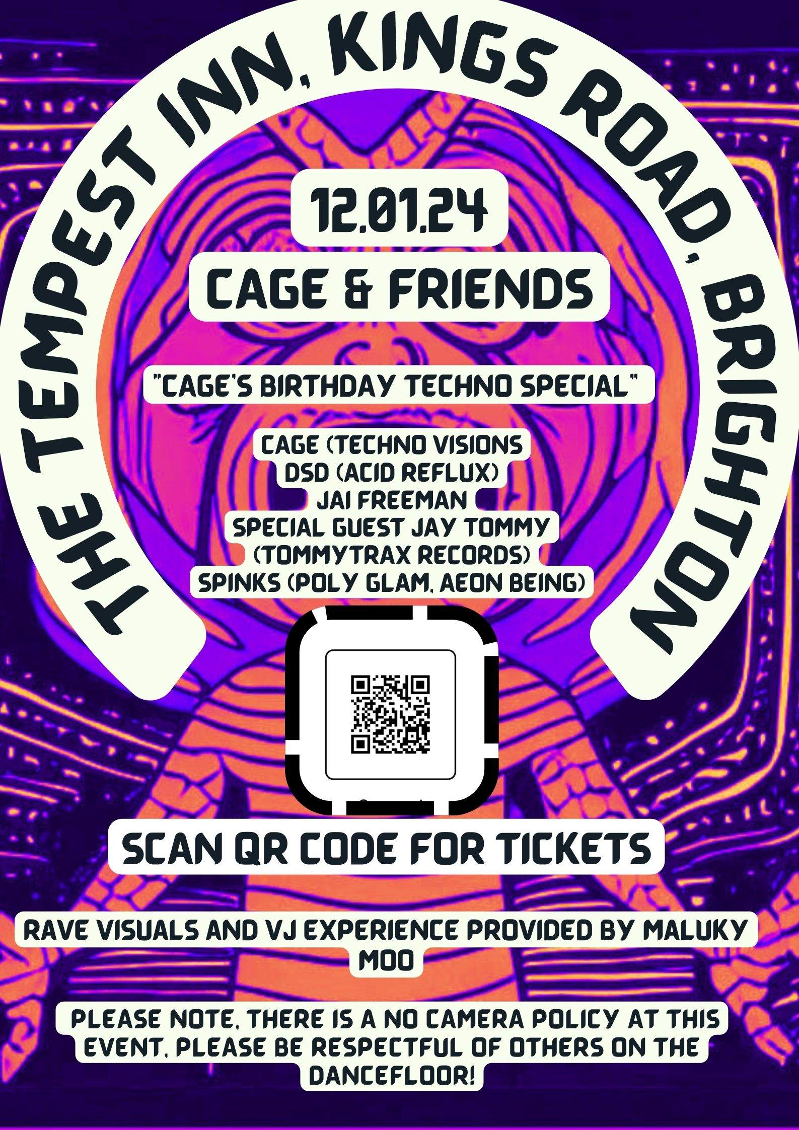 Cage & Friends Techno party at The Tempest Inn, Brighton