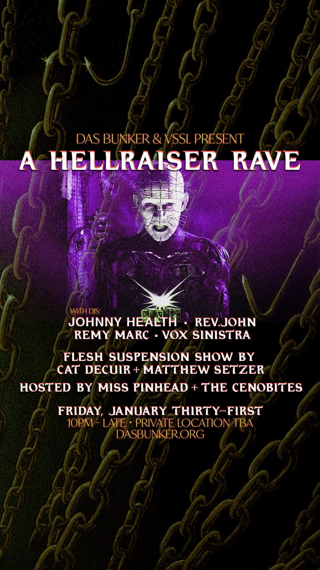 Das Bunker & VSSL present A Hellraiser Rave: Johnny Health, Rev.John ...